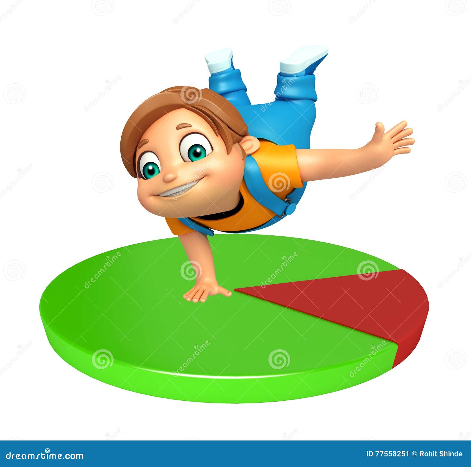 Kid boy with Circle sign stock illustration. Illustration of happiness ...