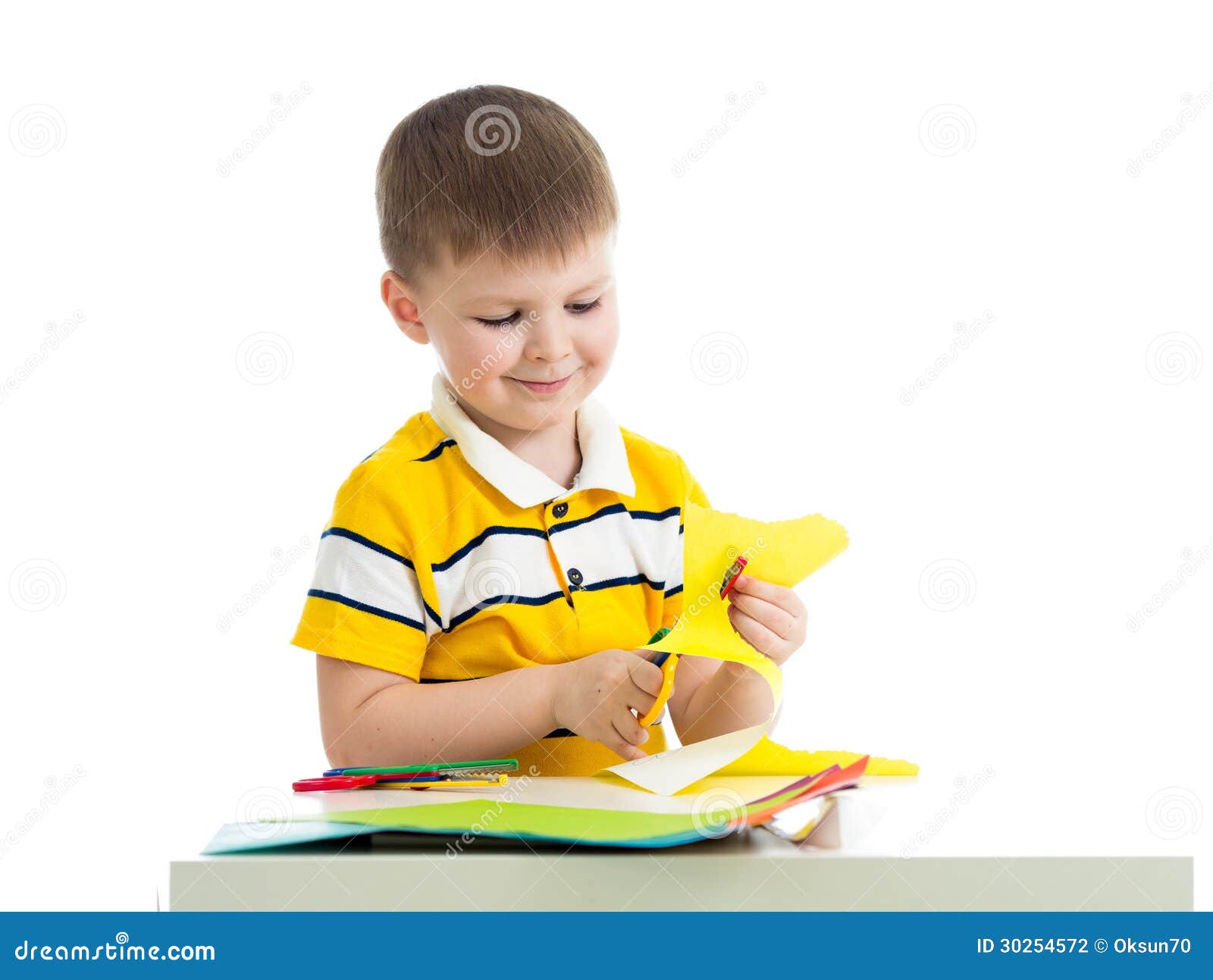 Kid boy cut paper stock photo. Image of baby, handcraft - 30254572