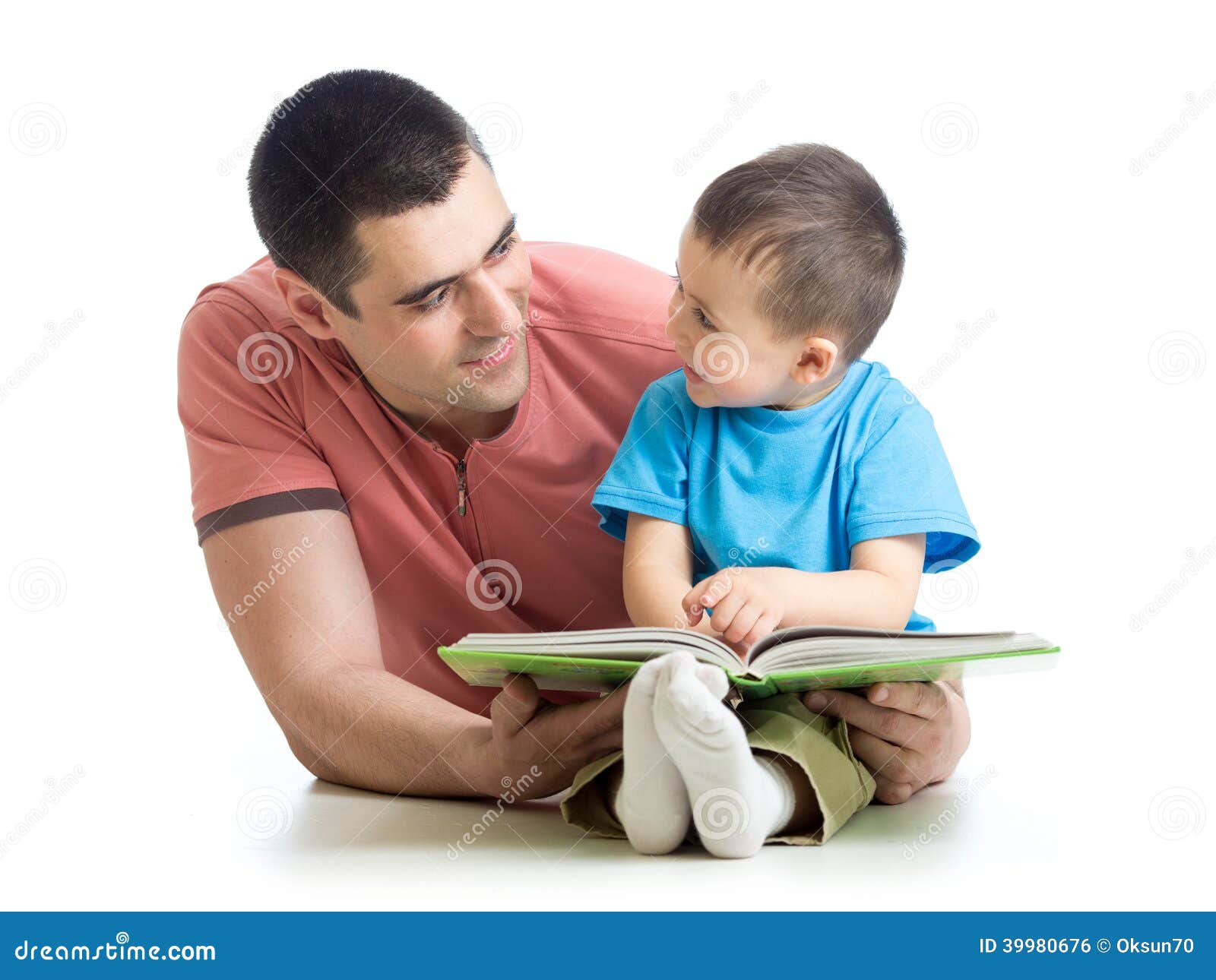 Kid Boy and Dad Read a Book Stock Photo - Image of book, human: 39980676