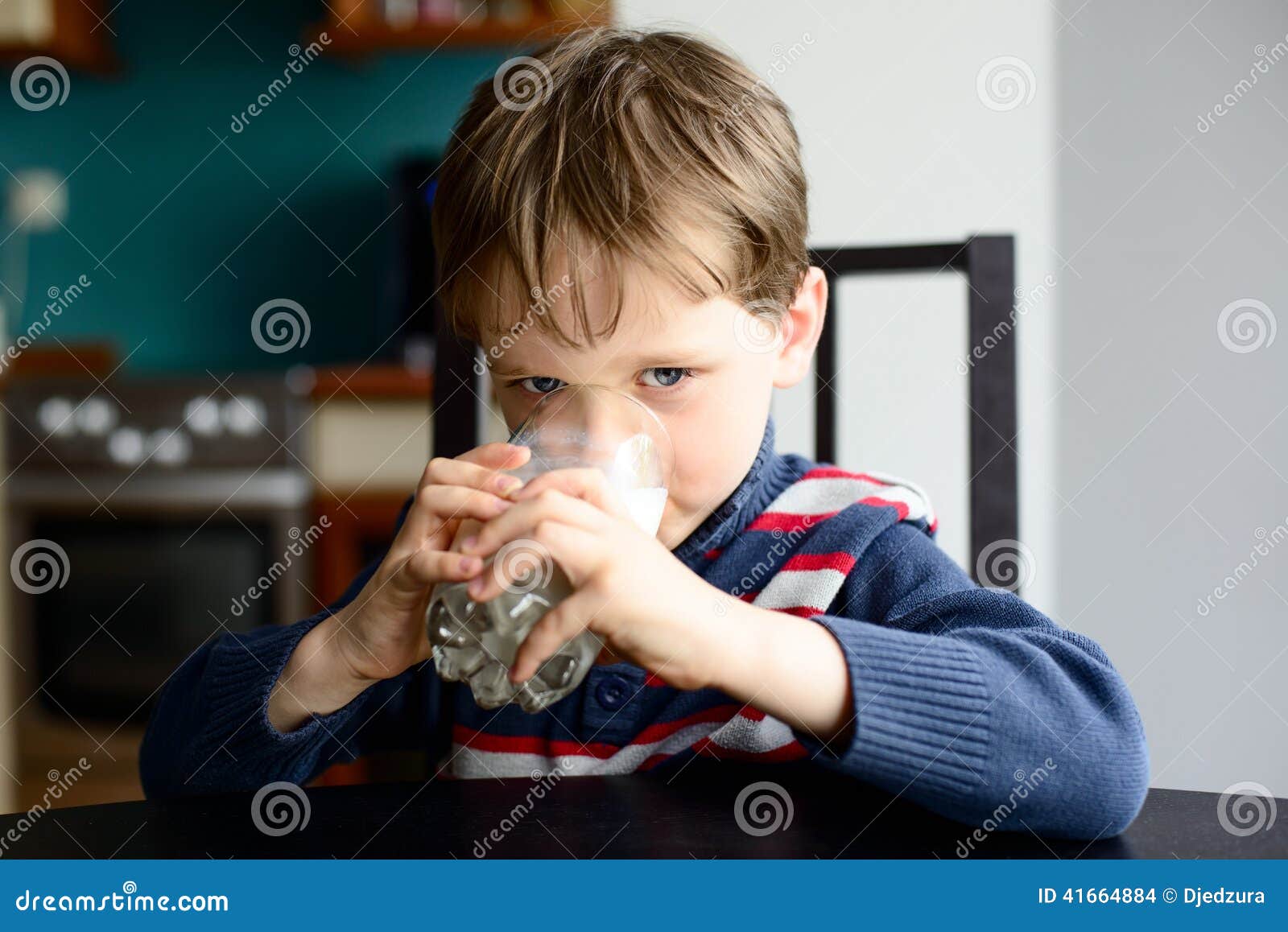 Kid boy drinking milk stock photo. Image of cute, liquid - 41664884