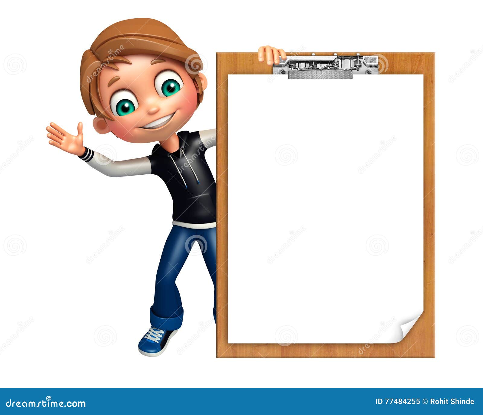 Kid boy with exam pad stock illustration. Illustration of educational ...