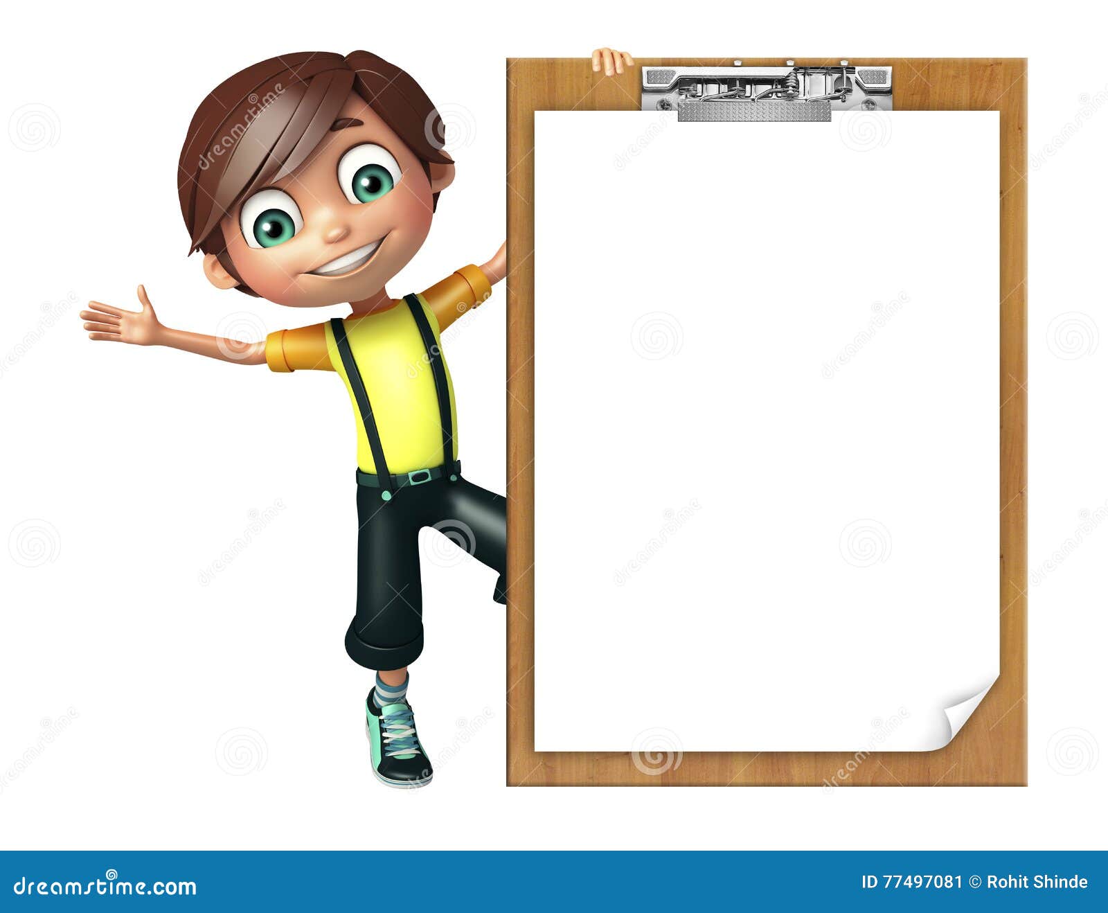 Kid boy with exam pad stock illustration. Illustration of isolated ...