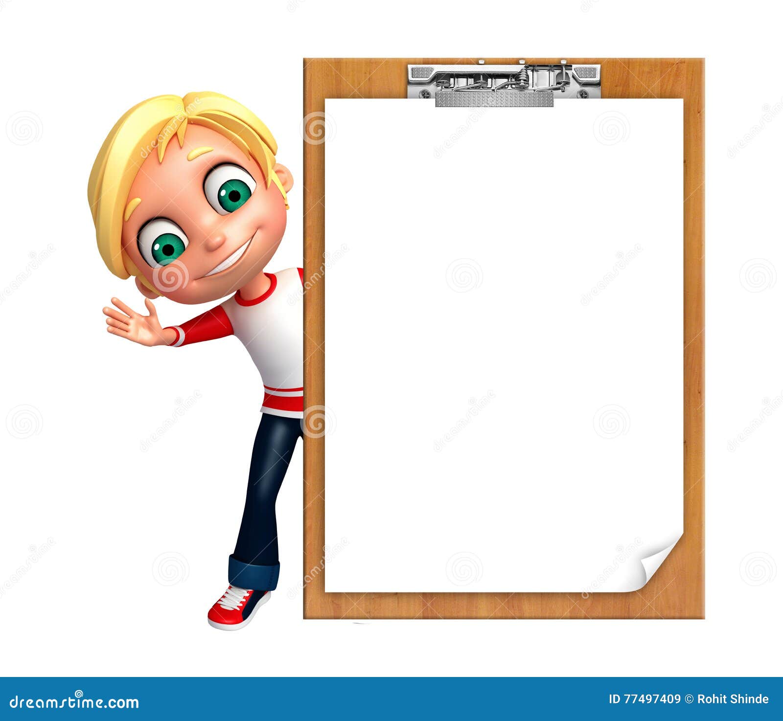 Kid boy with exam pad stock illustration. Illustration of study - 77497409
