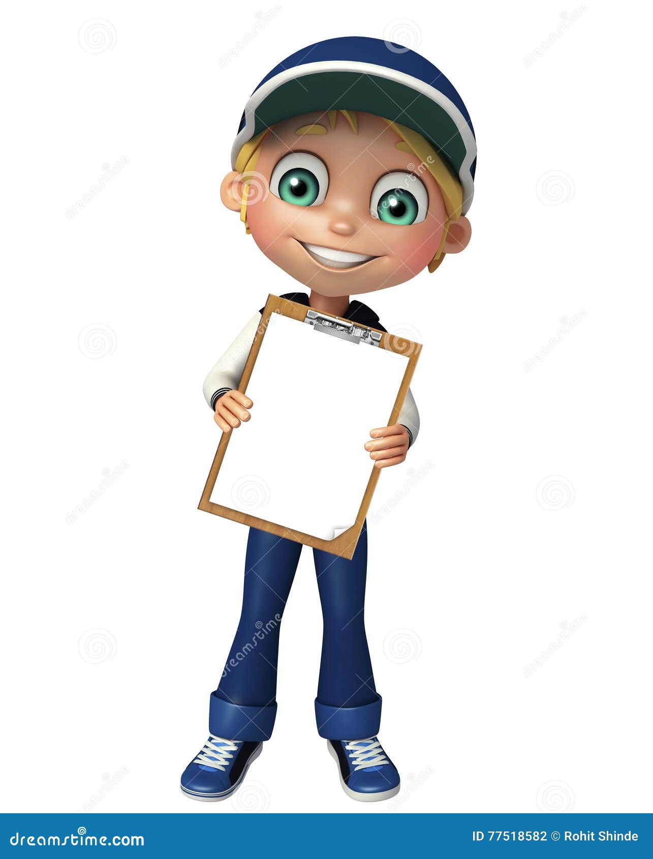 Kid boy with exam pad stock illustration. Illustration of student ...