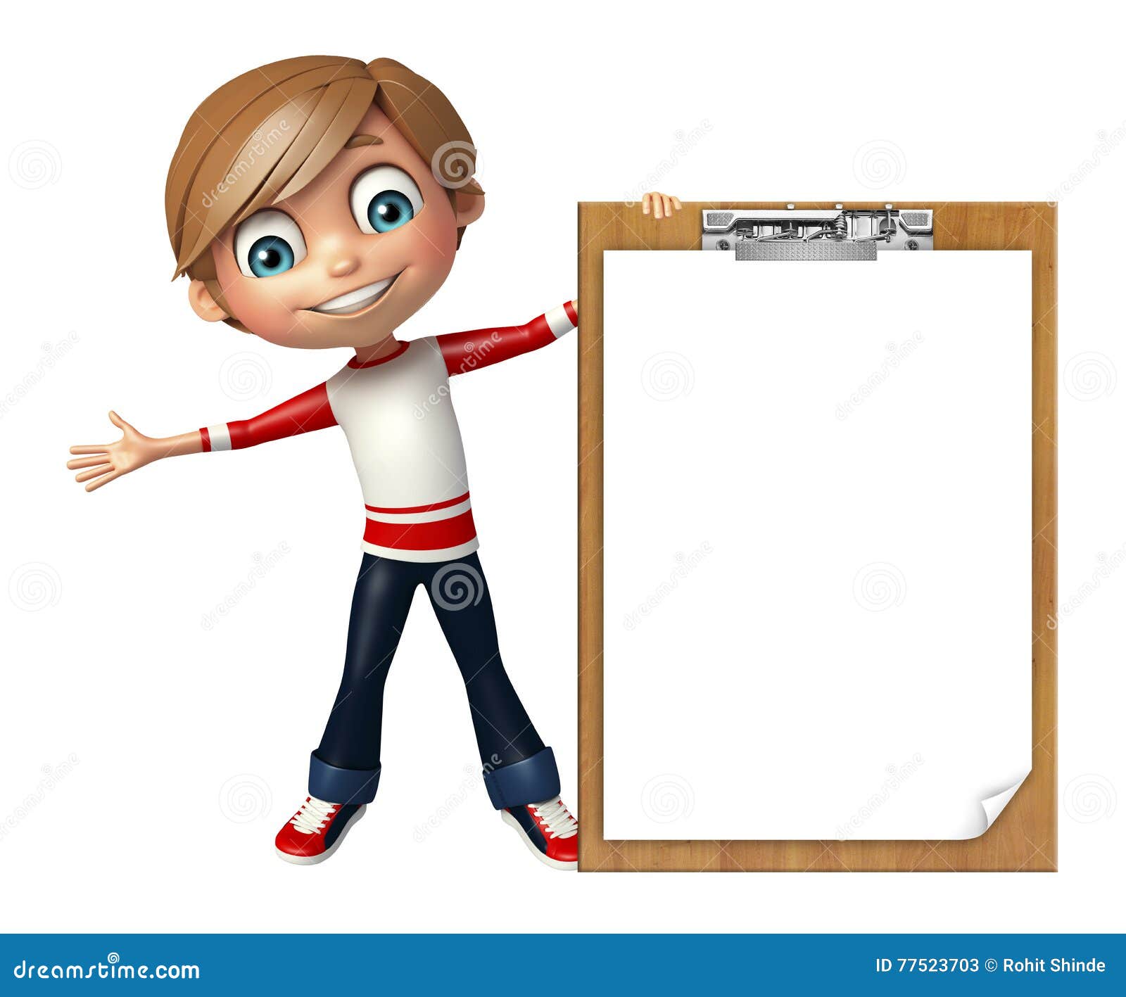 Kid boy with exam pad stock illustration. Illustration of isolated ...