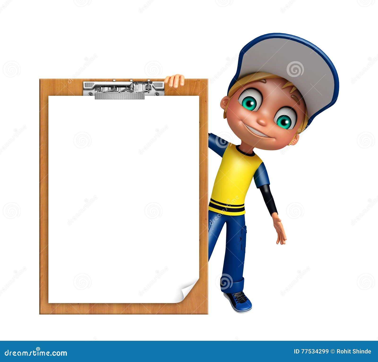 Kid boy with exam pad stock illustration. Illustration of young - 77534299