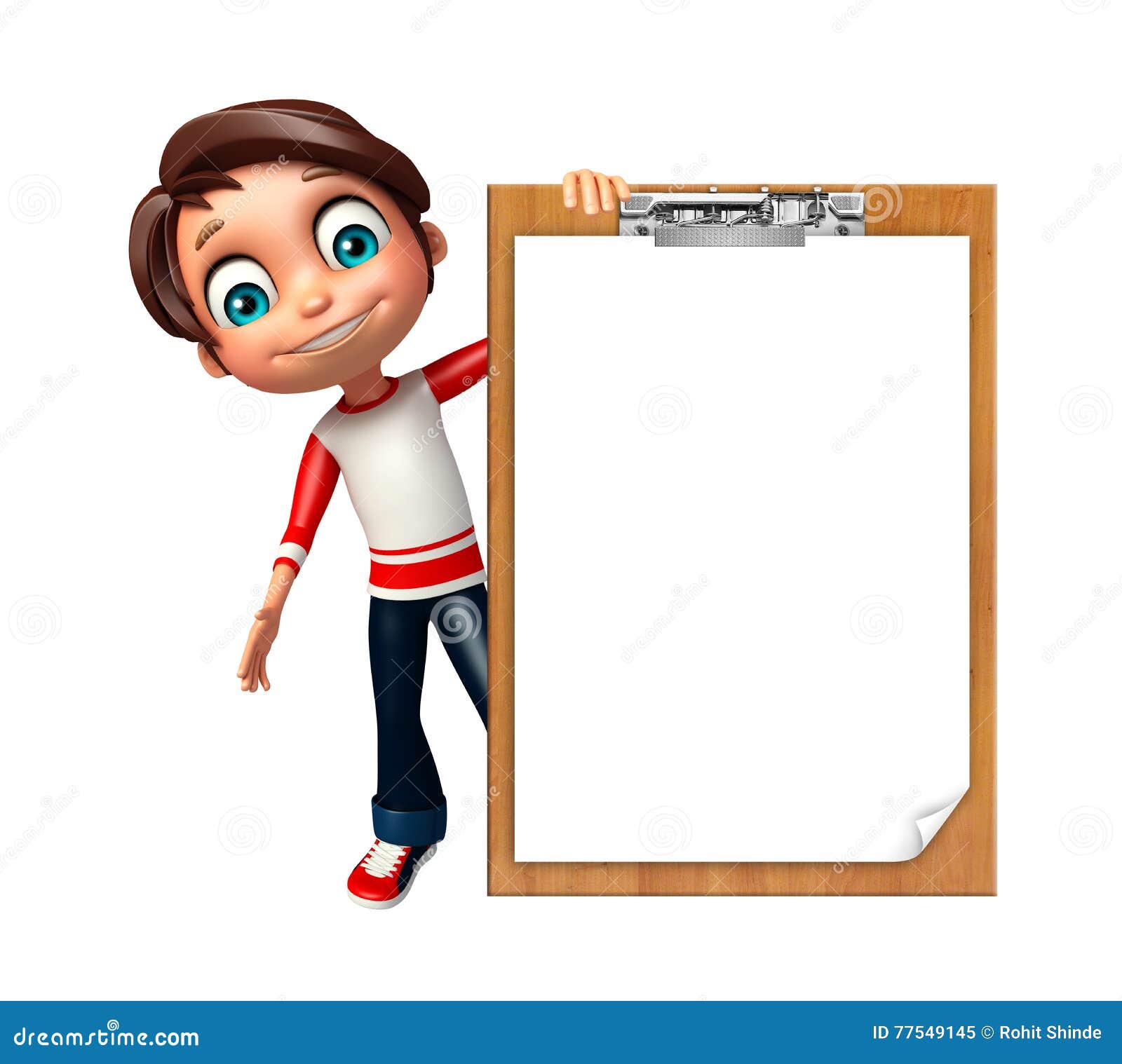 Kid boy with exam pad stock illustration. Illustration of educational ...