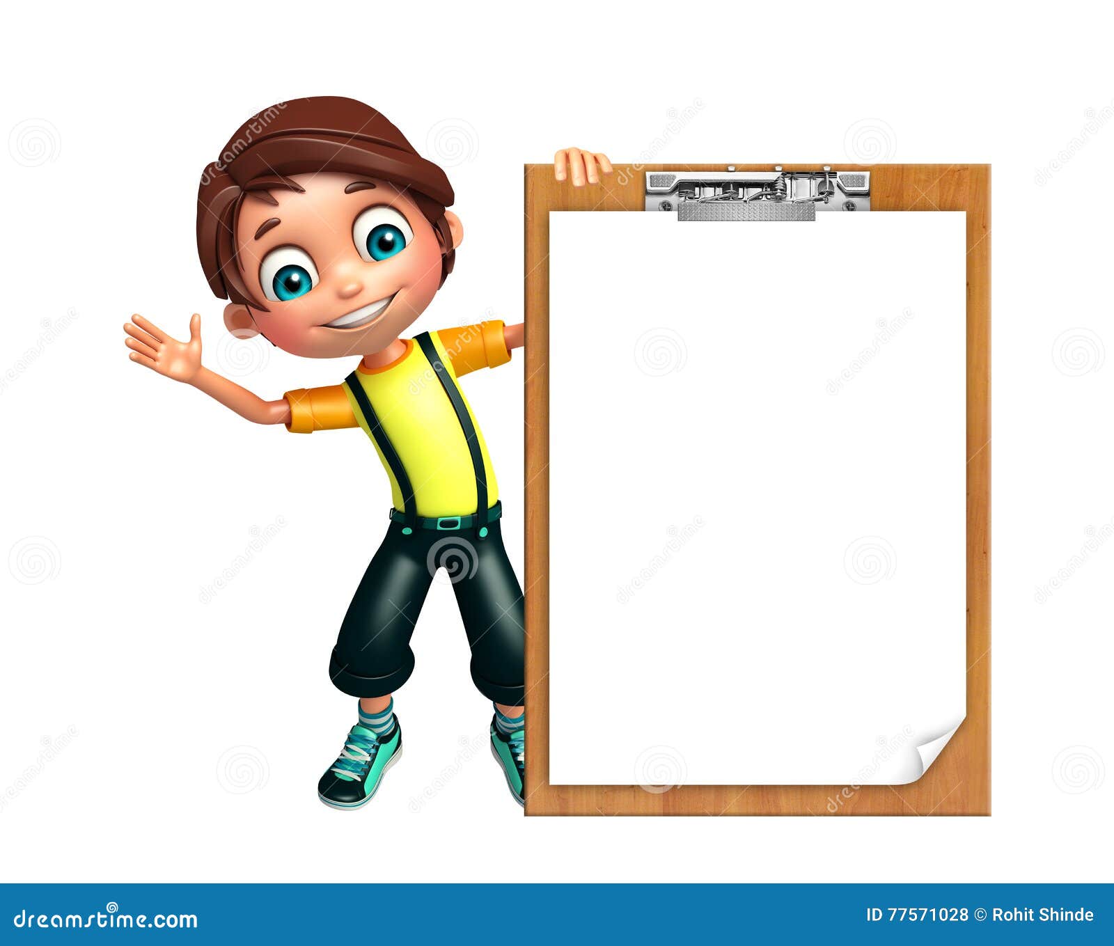 Kid boy with exam pad stock illustration. Illustration of preschooler ...