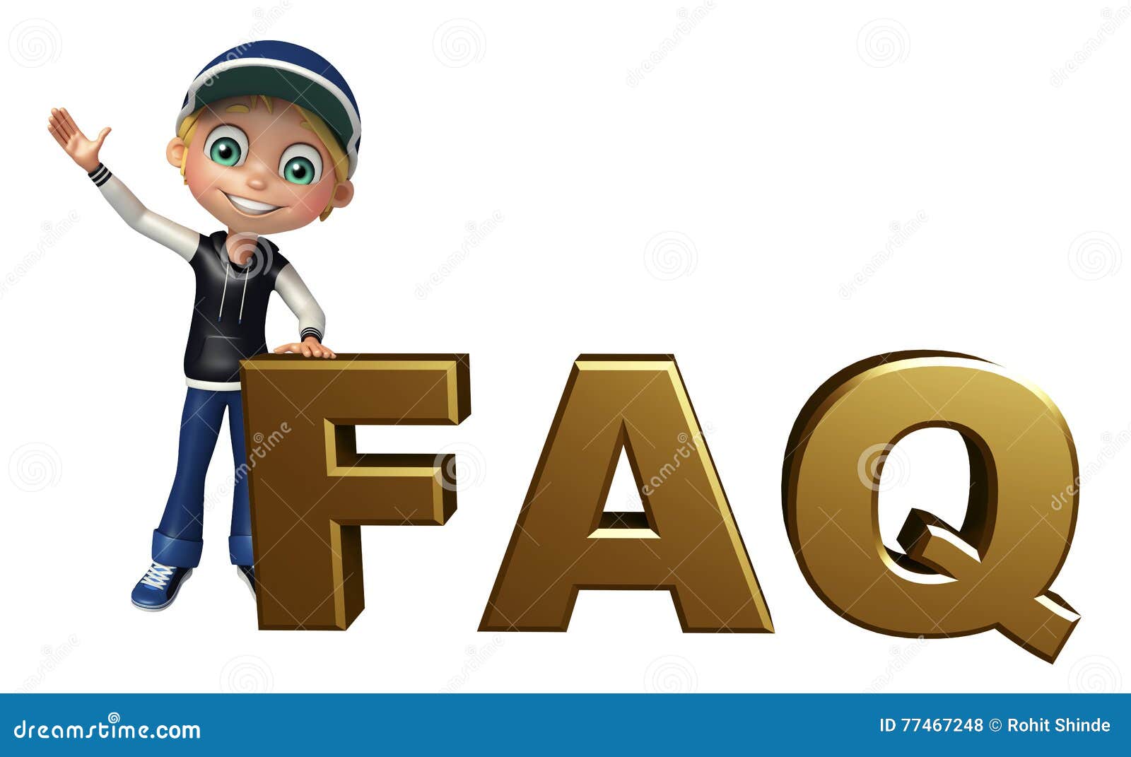 Kid boy with faq sign stock illustration. Illustration of read - 77467248