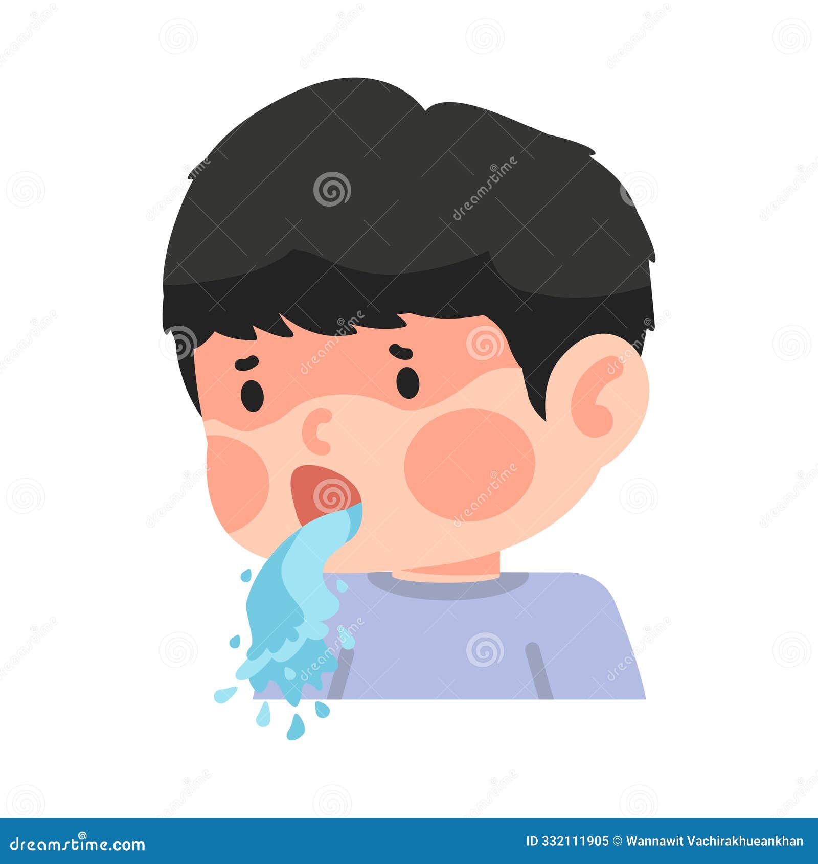 Kid Boy Feels Sick and Vomit Stock Illustration - Illustration of ...