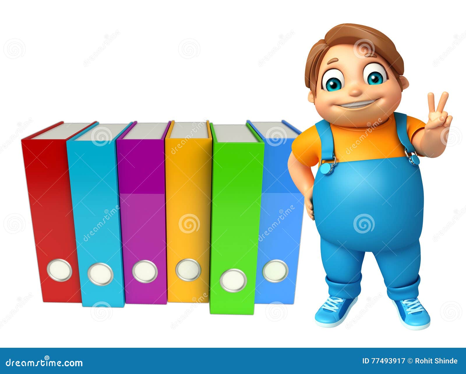 Kid boy with Files stock illustration. Illustration of grade - 77493917