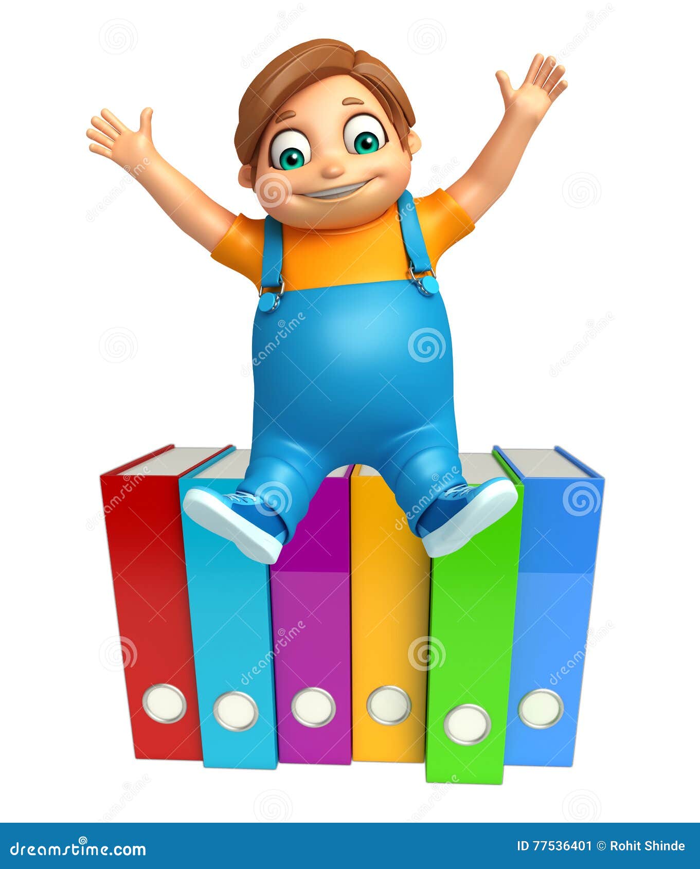 Kid boy with Files stock illustration. Illustration of activity - 77536401