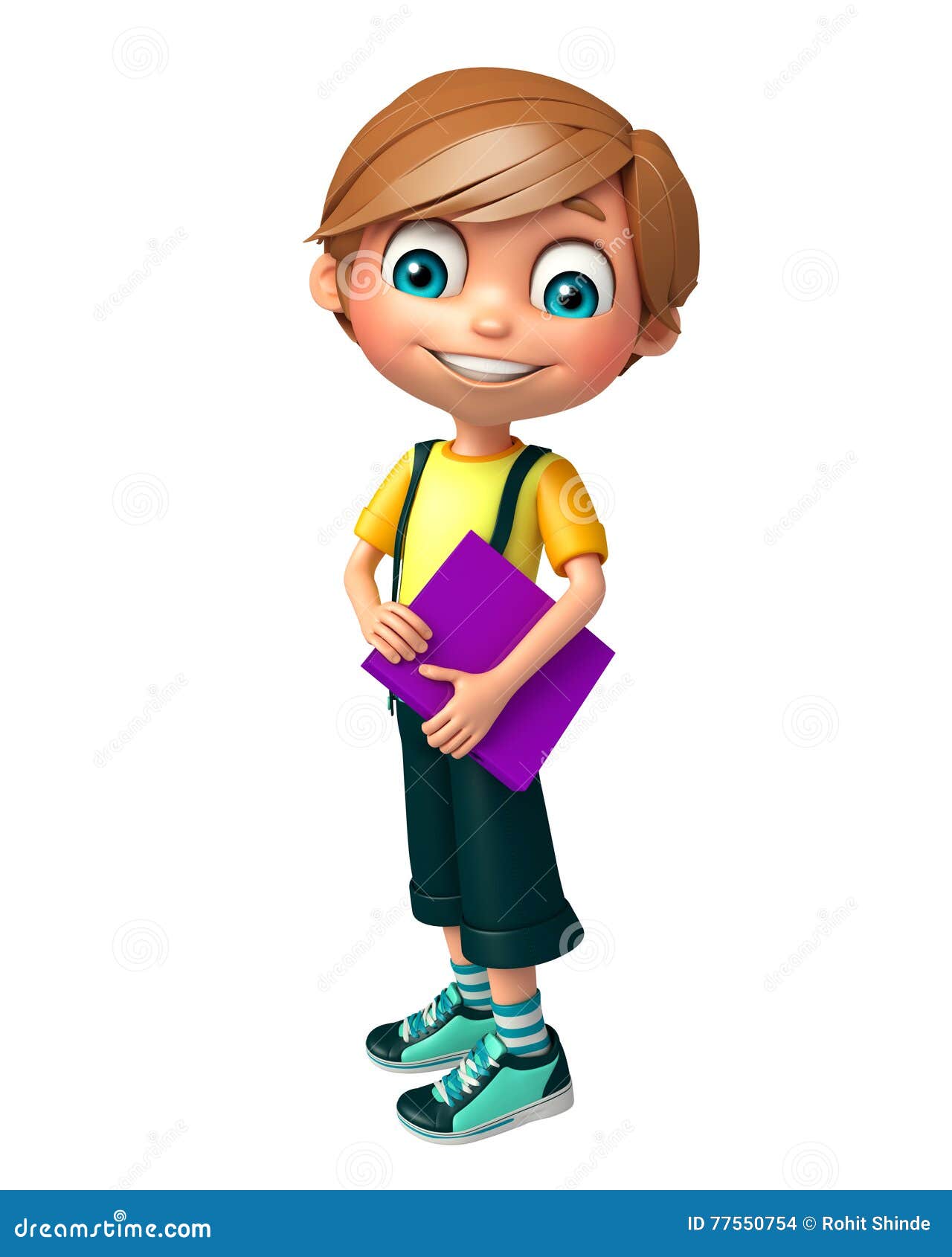 Kid boy with Files stock illustration. Illustration of smile - 77550754