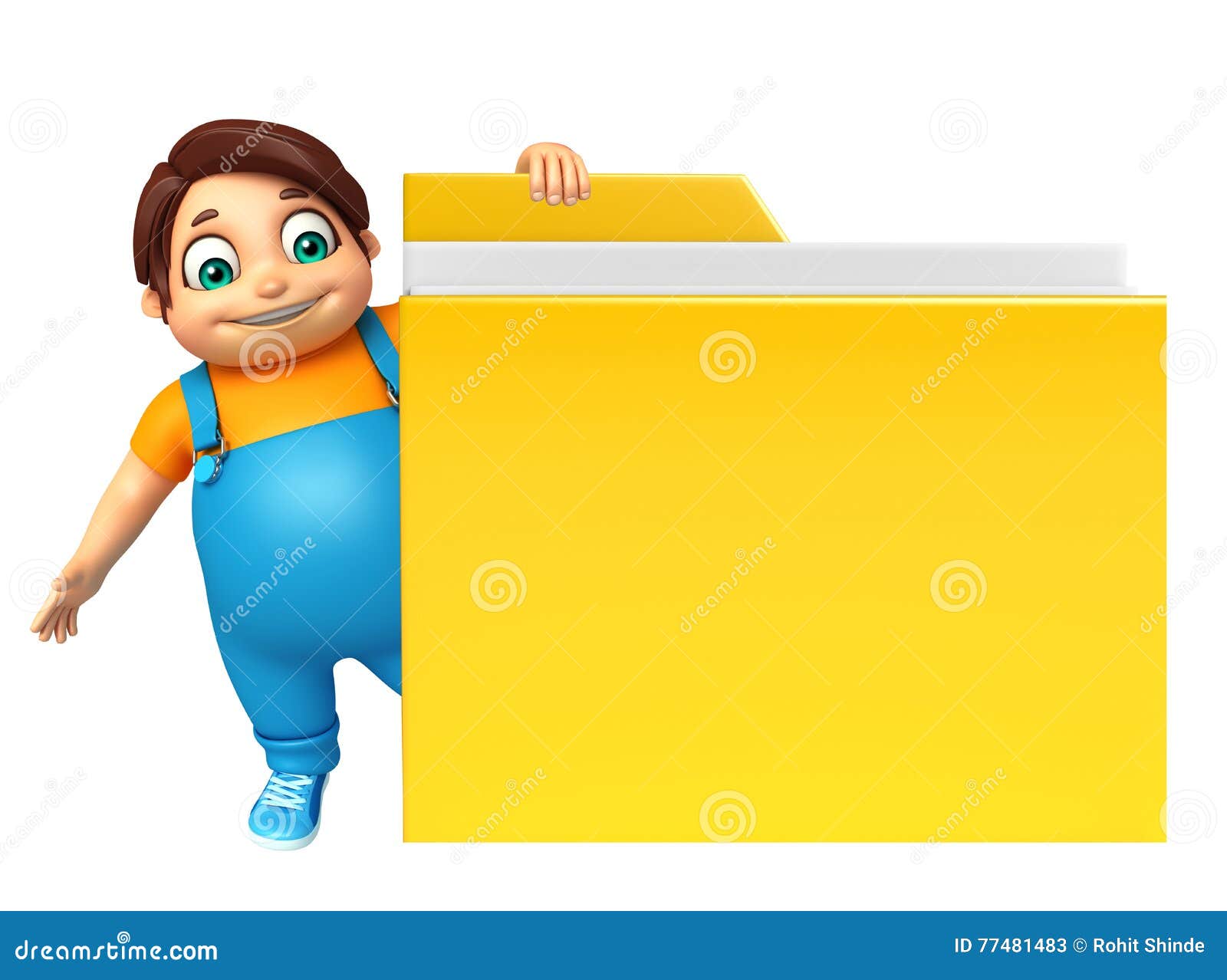 Kid boy with Folder stock illustration. Illustration of class - 77481483