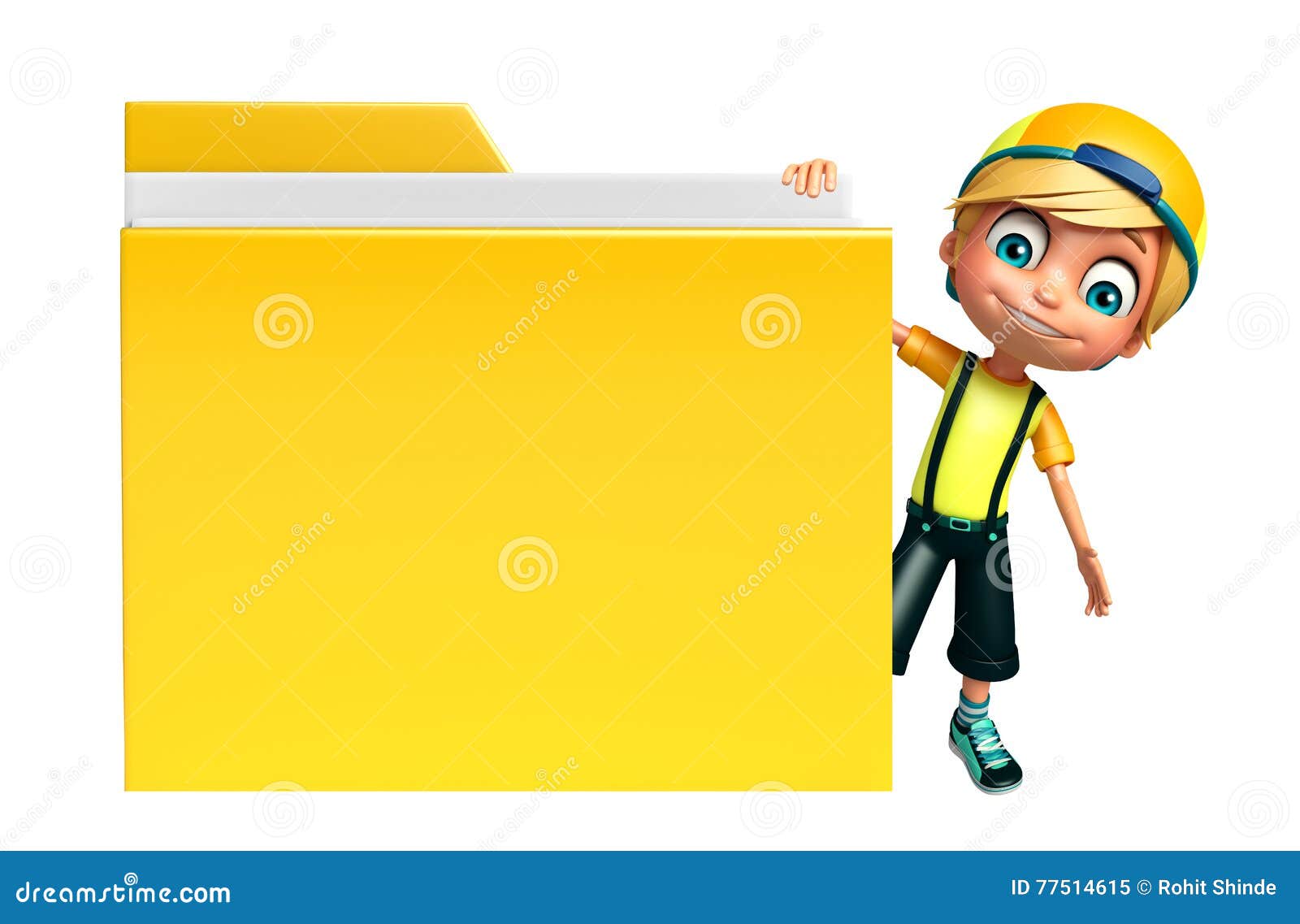 Kid boy with folder stock illustration. Illustration of preschooler ...