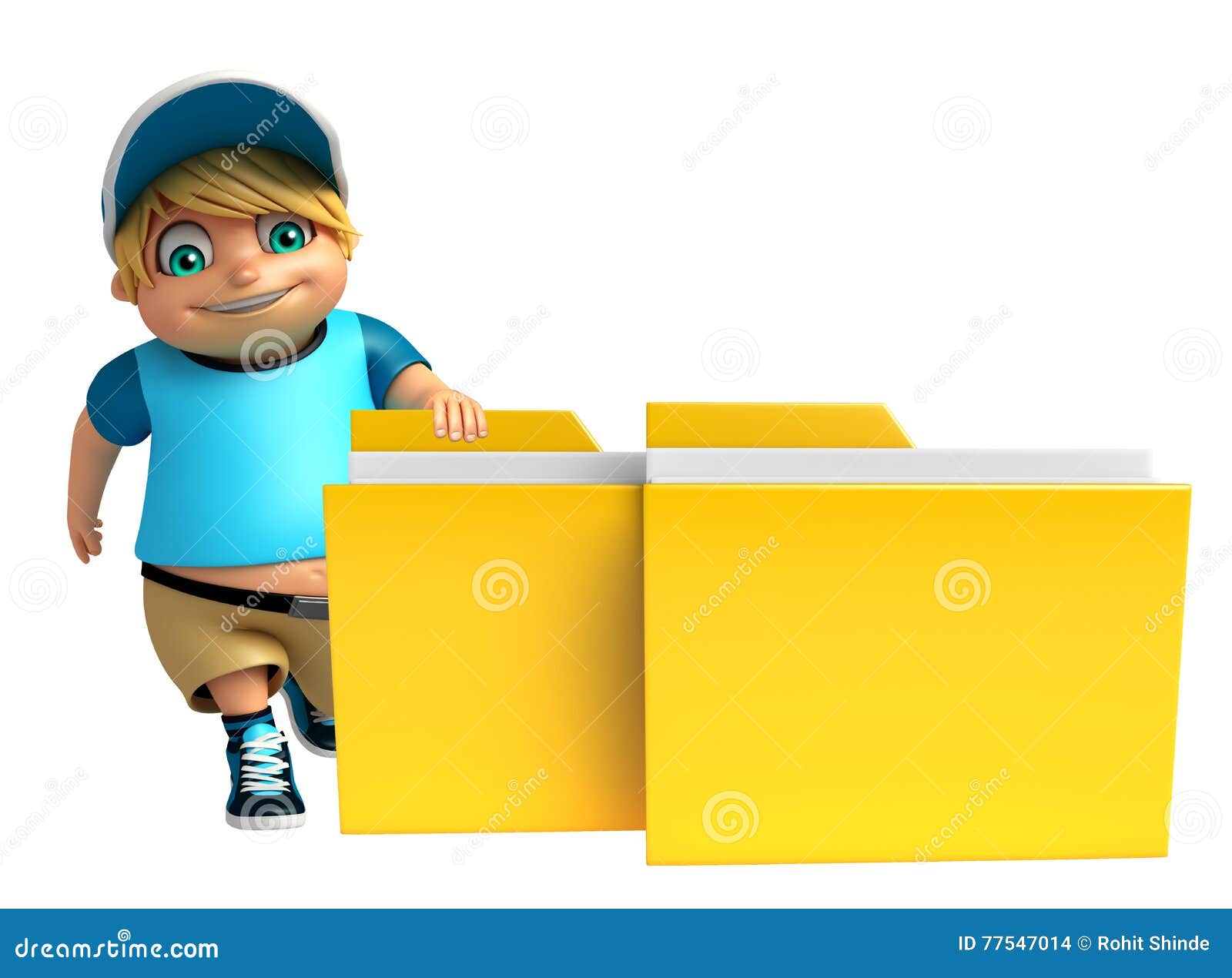 Kid boy with Folder stock illustration. Illustration of class - 77547014