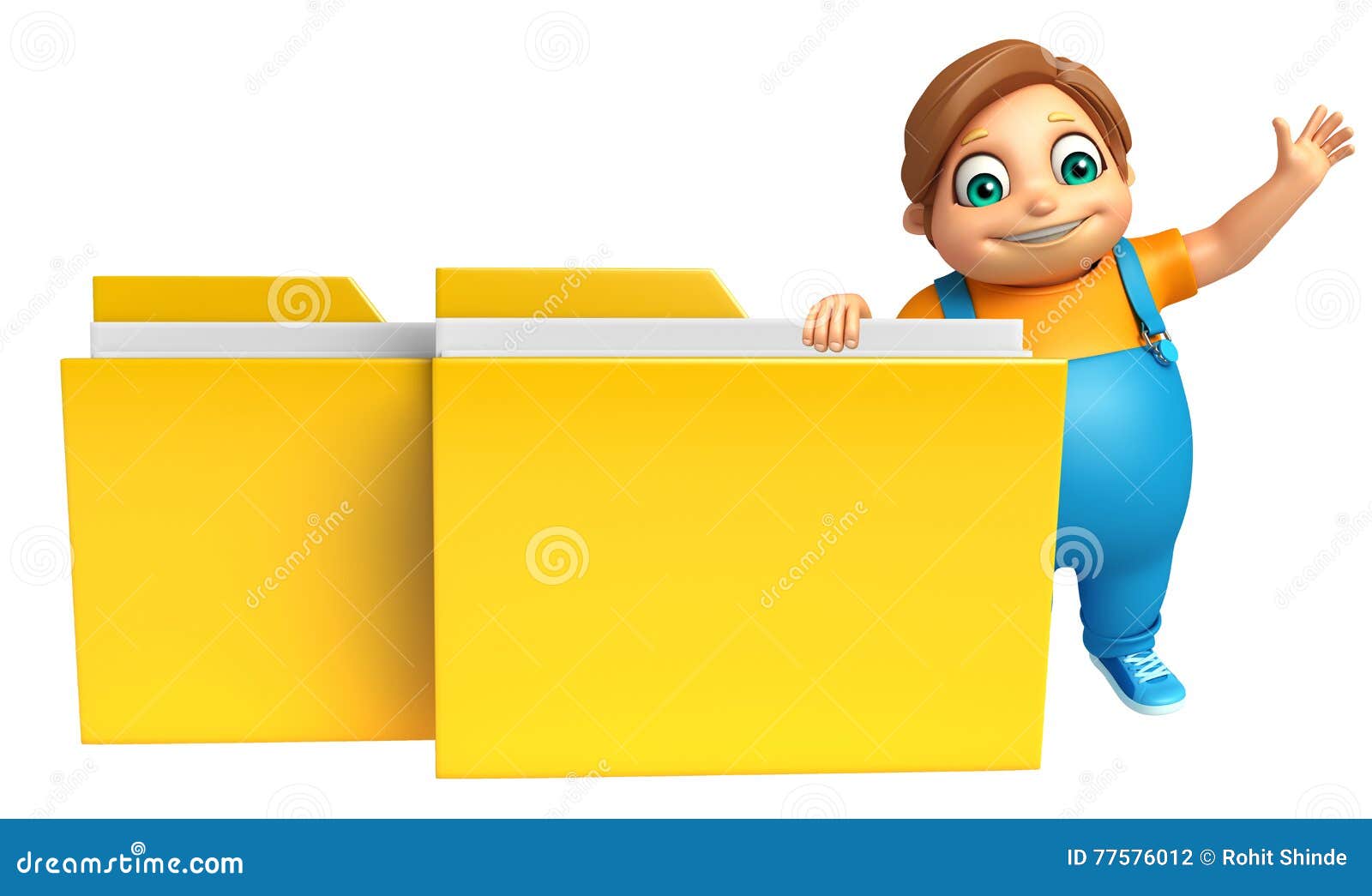 Kid boy with Folder stock illustration. Illustration of playful - 77576012