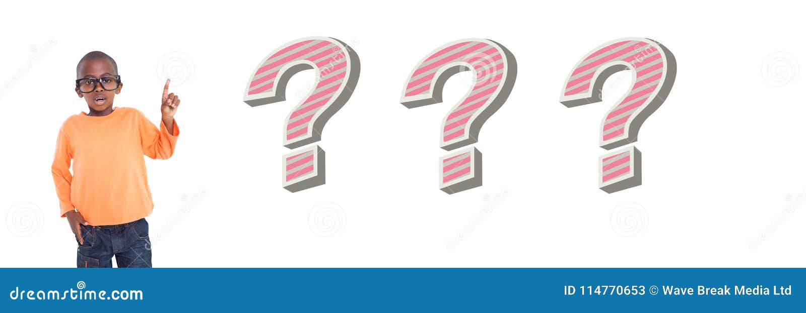 Kid Boy With Funky Question Mark Stock Image | CartoonDealer.com #114770653