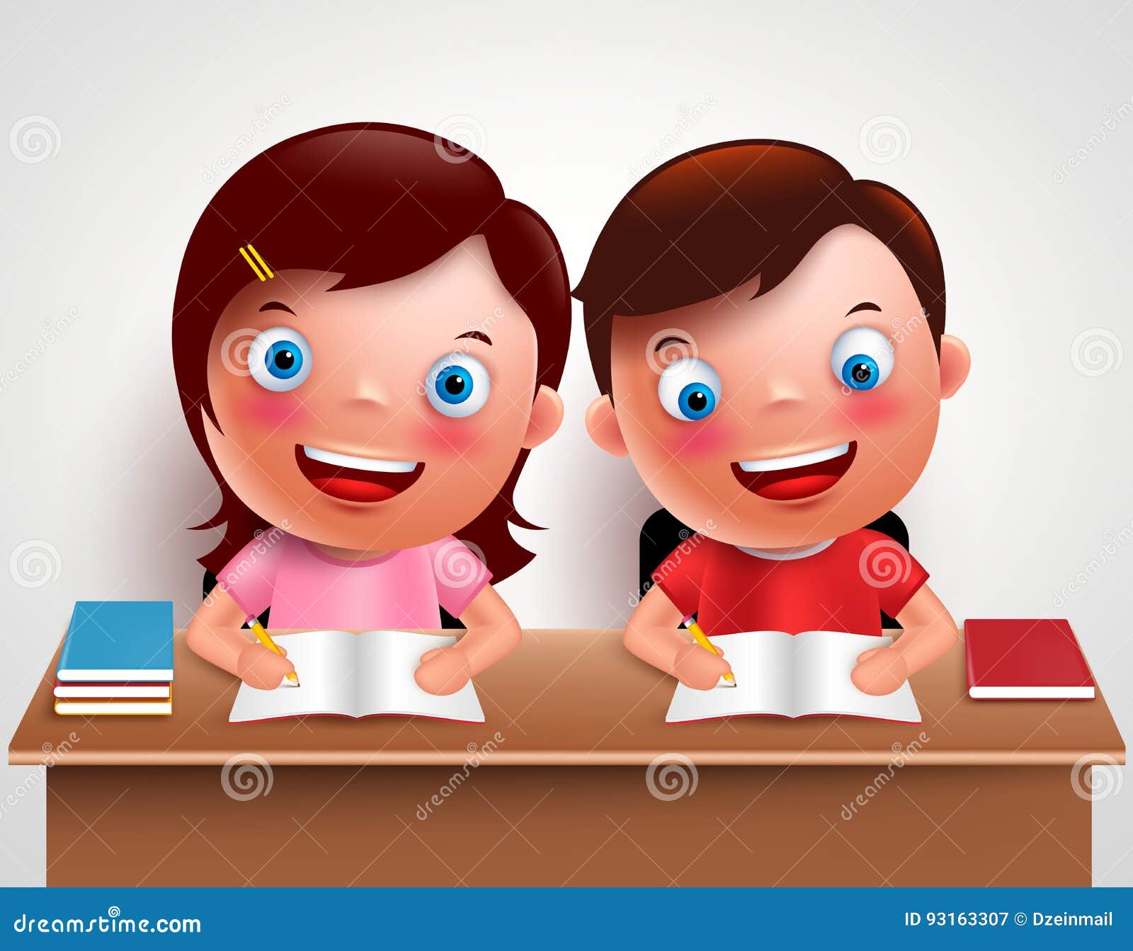 Boy Writing Homework Clipart