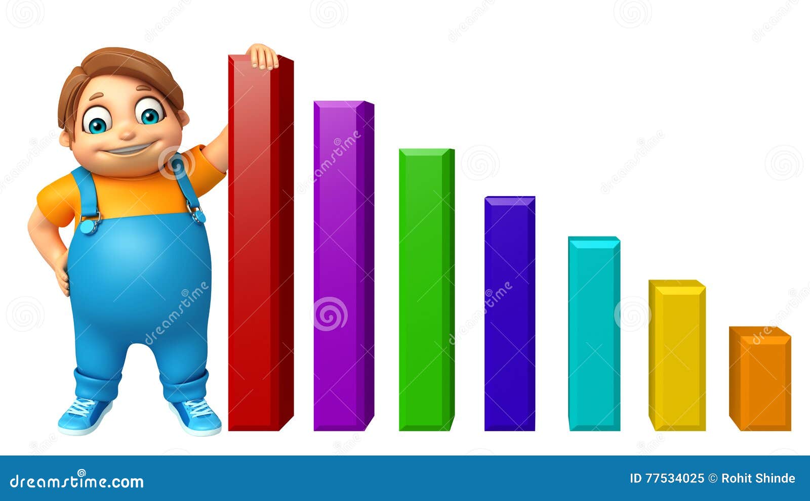 Kid boy with Graph stock illustration. Illustration of education - 77534025