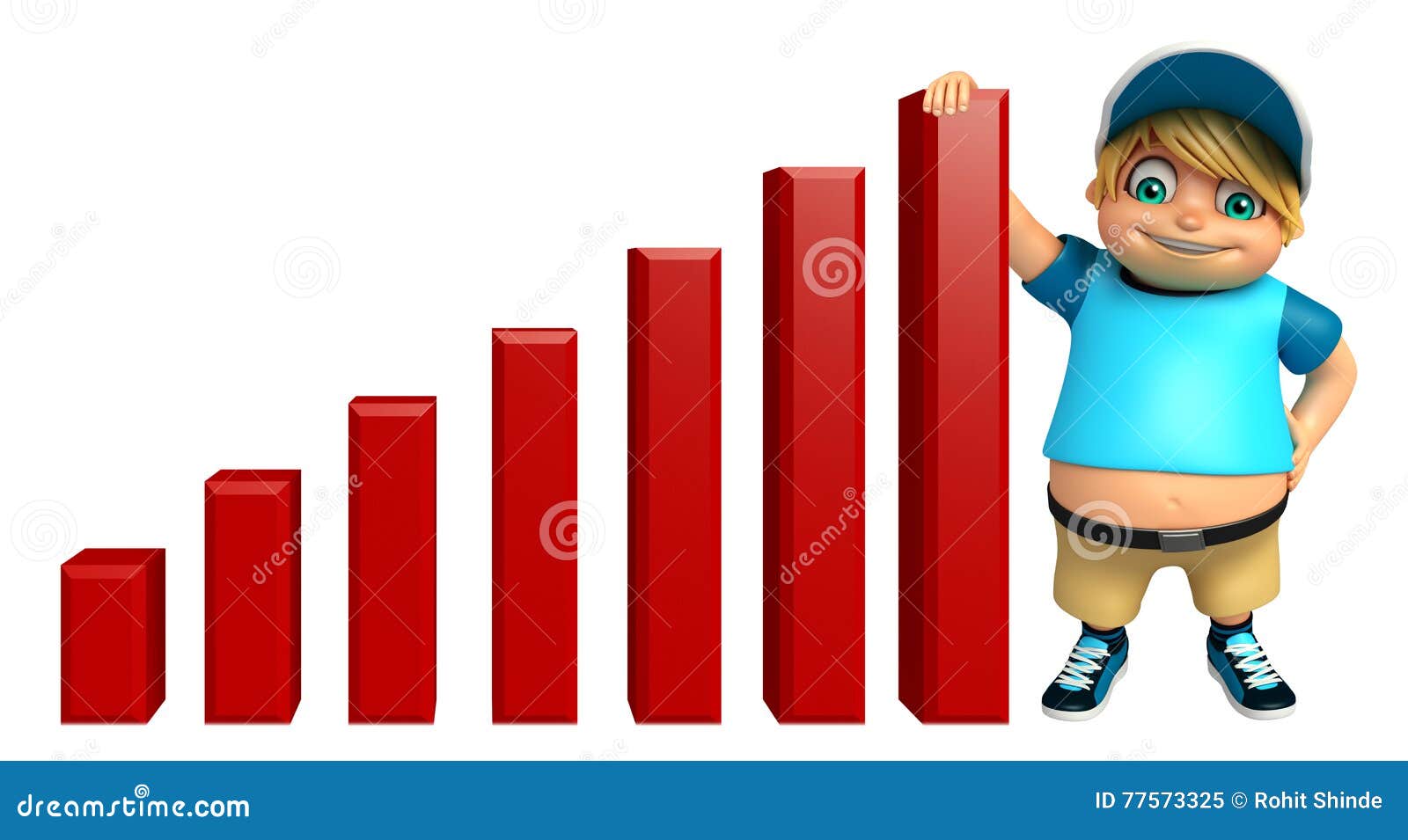 Kid boy with Graph stock illustration. Illustration of learning - 77573325