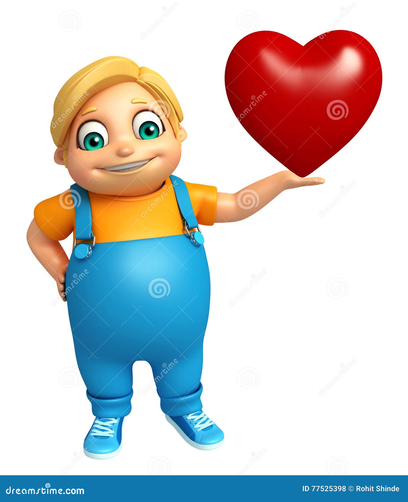 Kid boy with Heart stock illustration. Illustration of happiness - 77525398