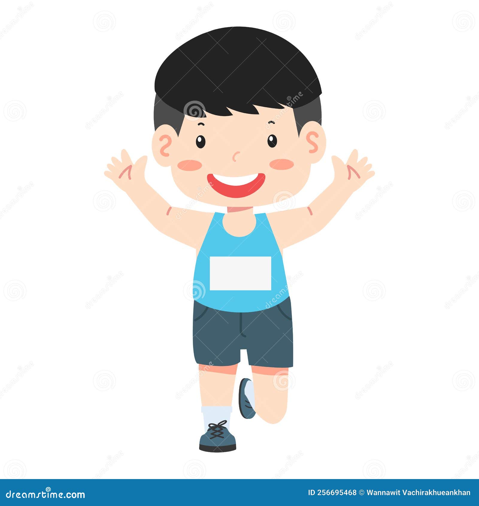 Kid Boy Jogging Marathon Race Stock Vector - Illustration of fitness ...