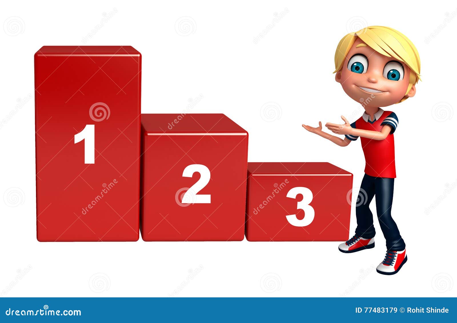 Kid boy with 123 level stock illustration. Illustration of young - 77483179