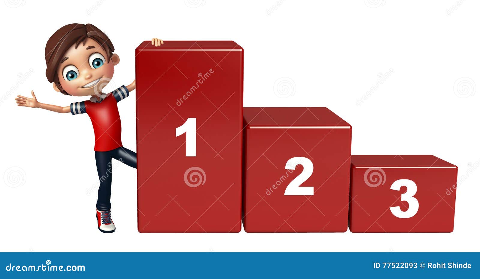 Kid boy with 123 level stock illustration. Illustration of learning ...