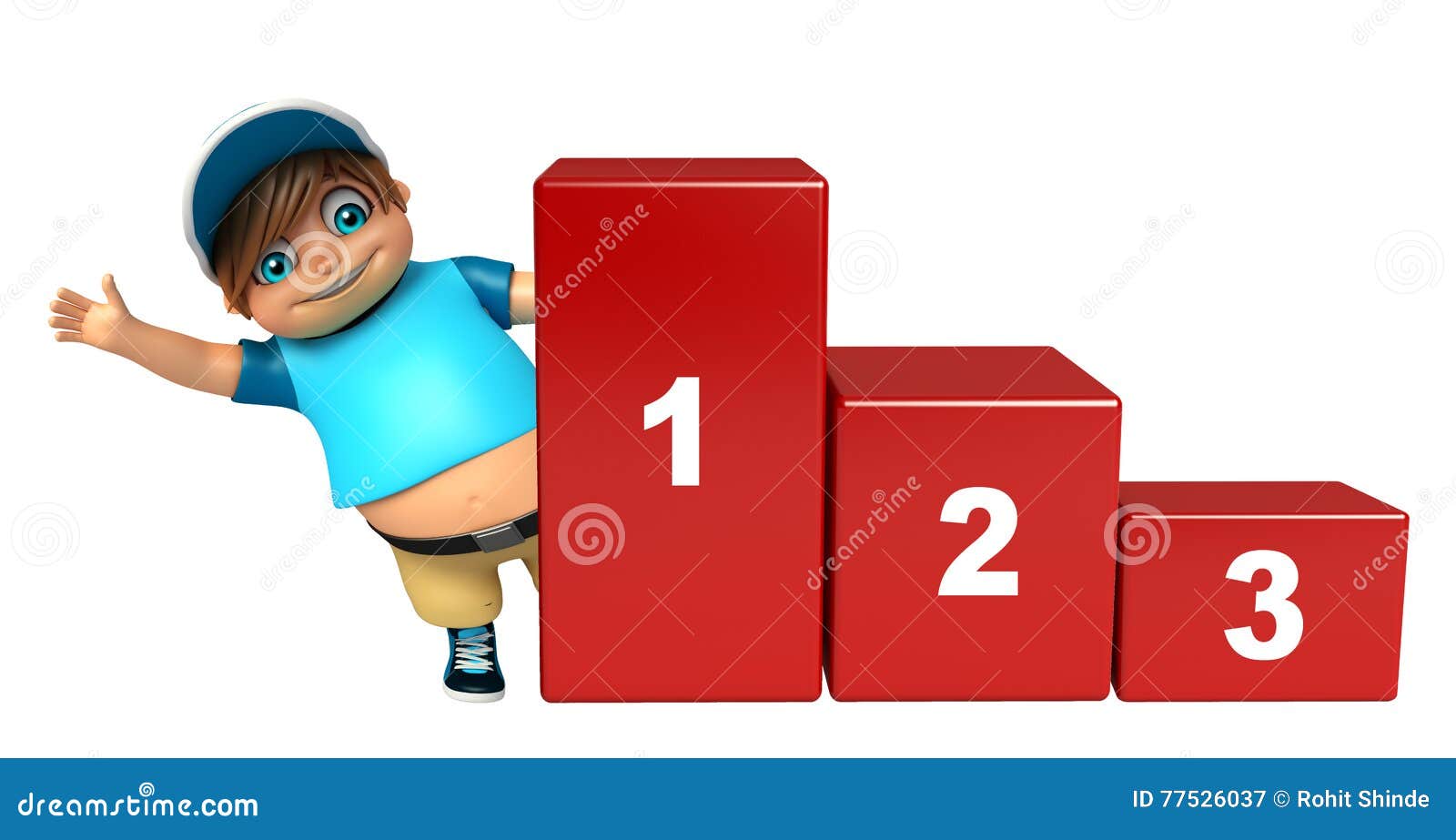 Kid boy with 123 Level stock illustration. Illustration of playful ...