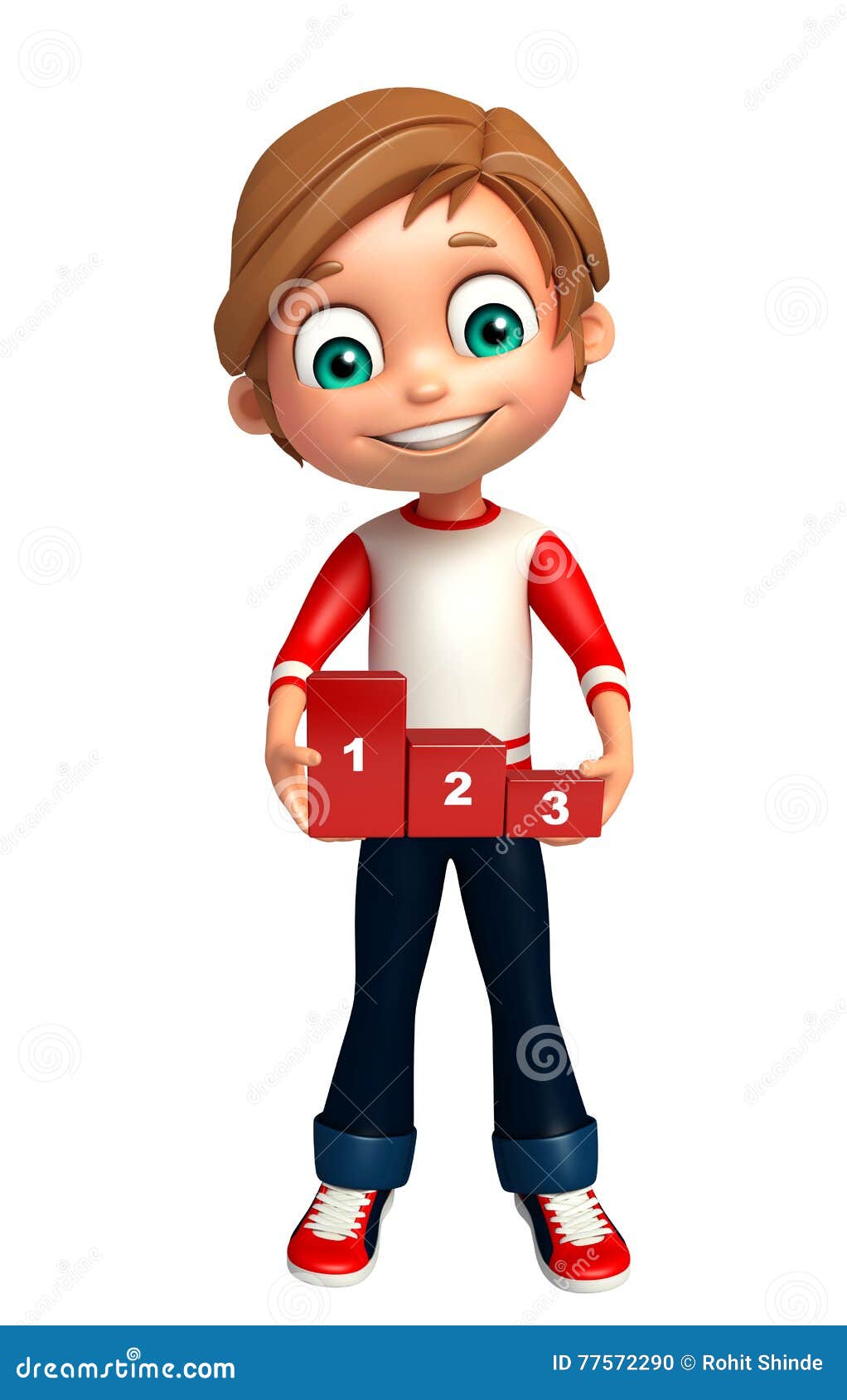 Kid boy with 123 level stock illustration. Illustration of student ...