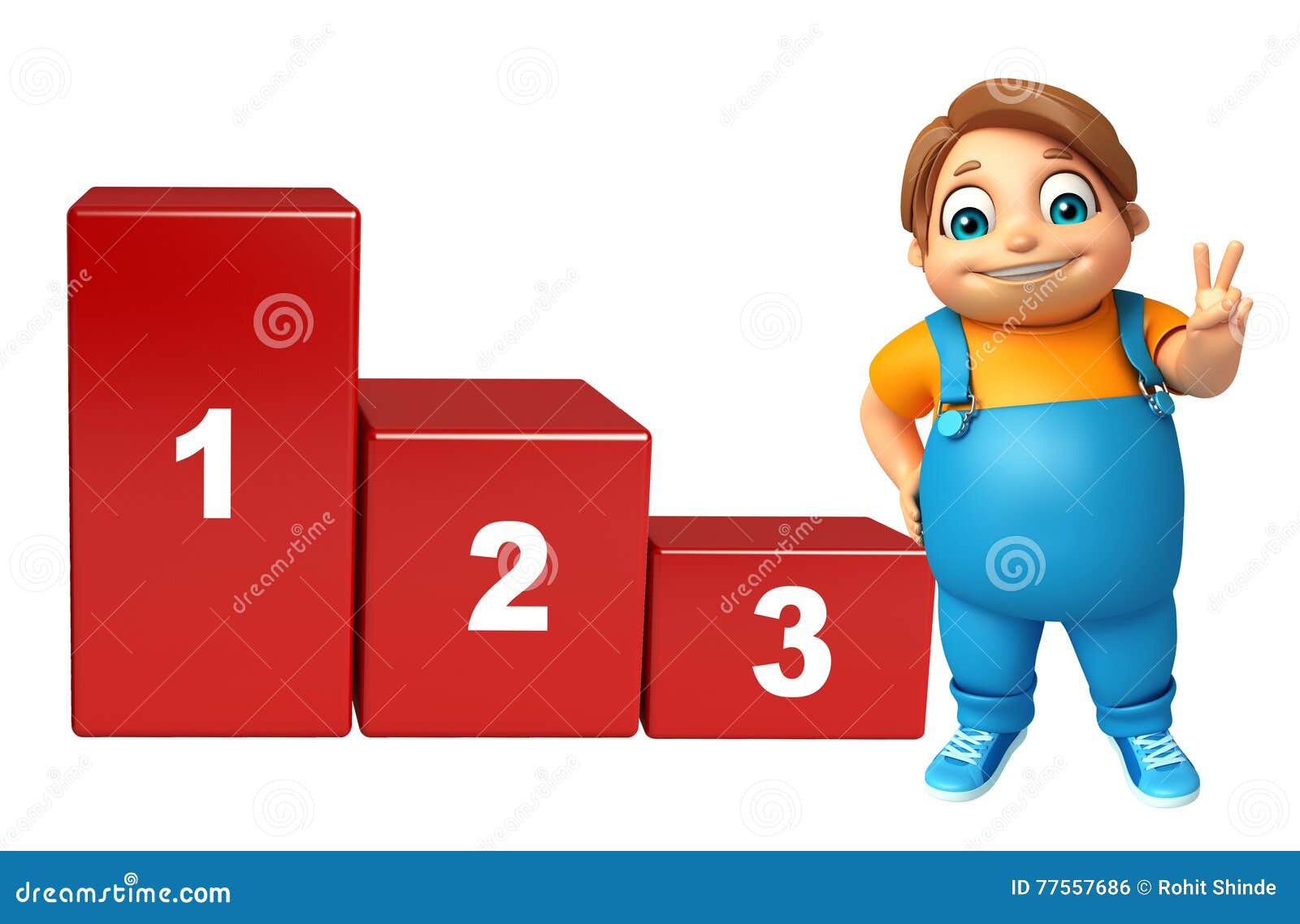 Kid boy with Level sign stock illustration. Illustration of rendered ...