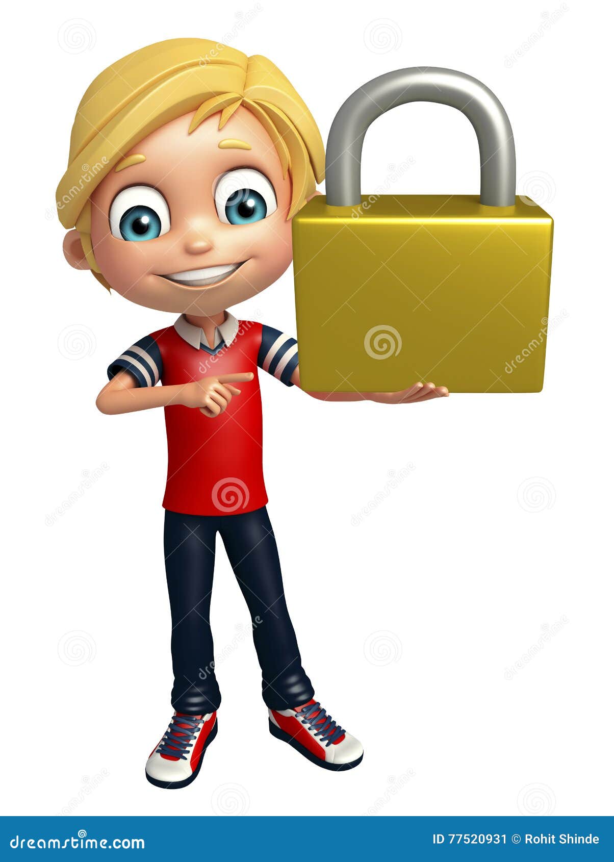 Kid boy with lock stock illustration. Illustration of educational ...