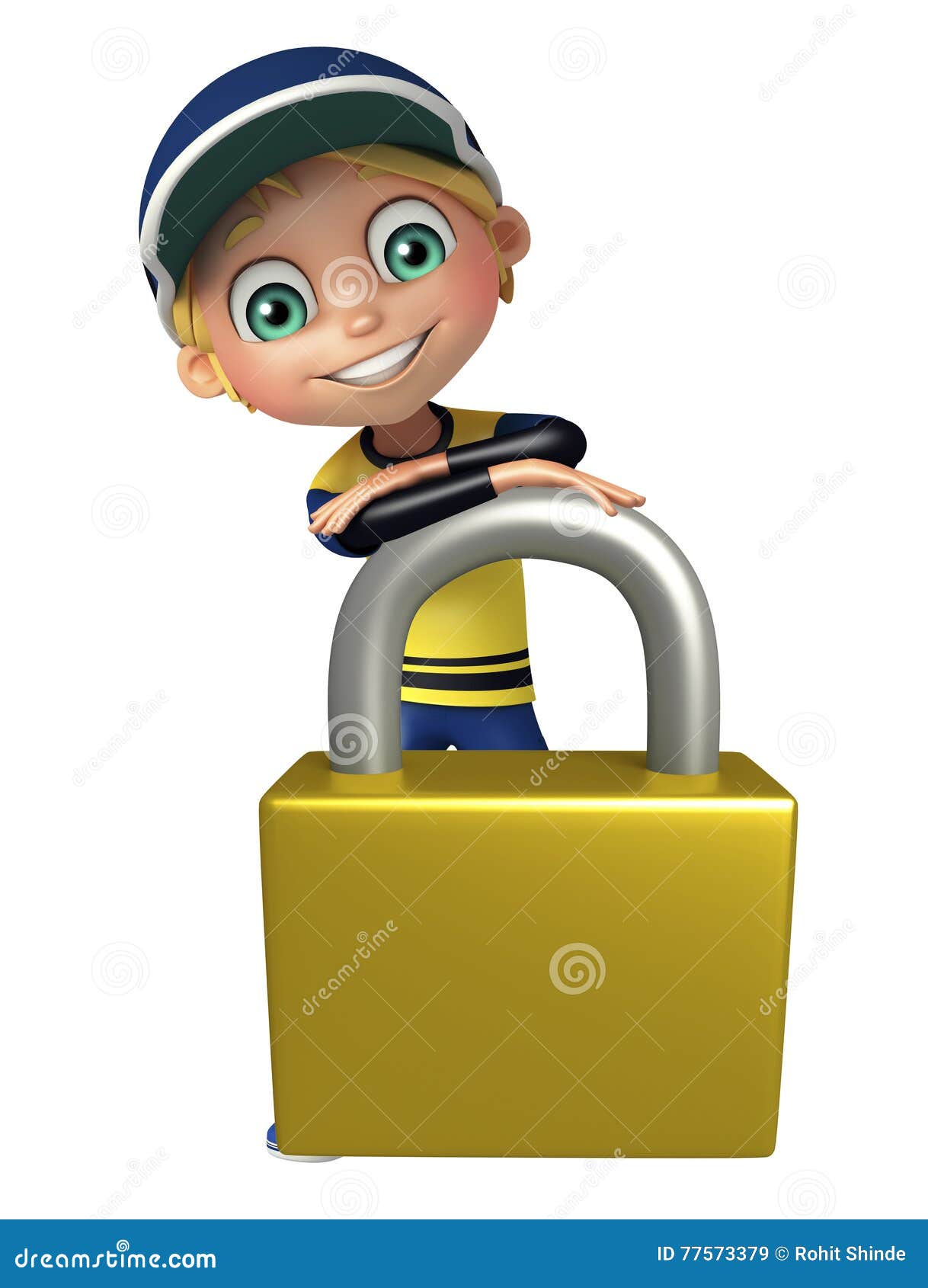 Kid boy with lock stock illustration. Illustration of educational ...