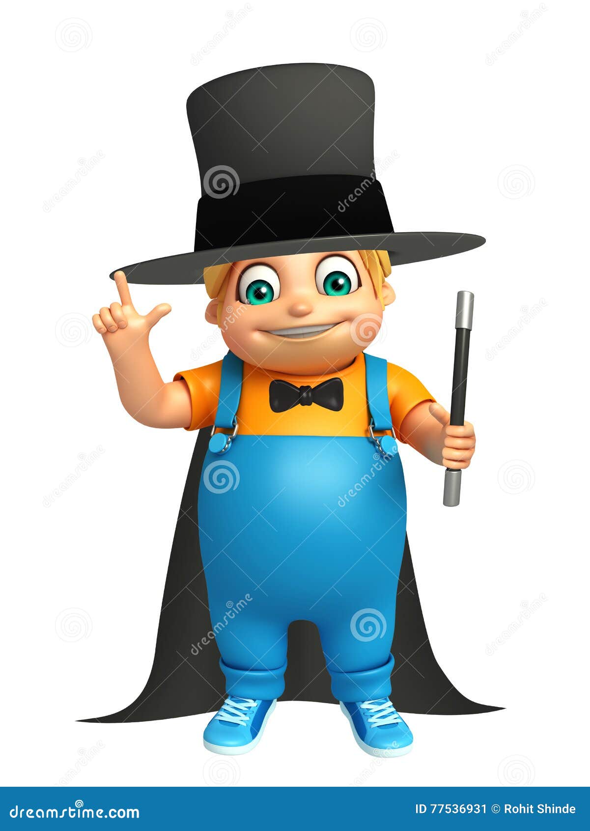 Kid boy with magical hat stock illustration. Illustration of class ...