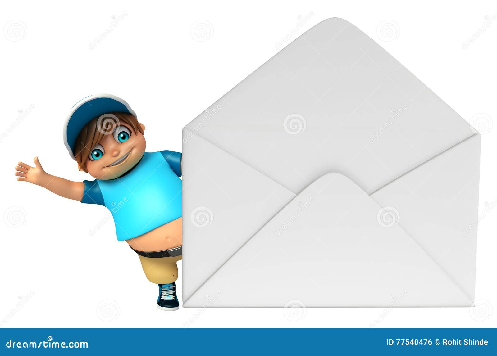 Kid boy with Mail stock illustration. Illustration of playful - 77540476
