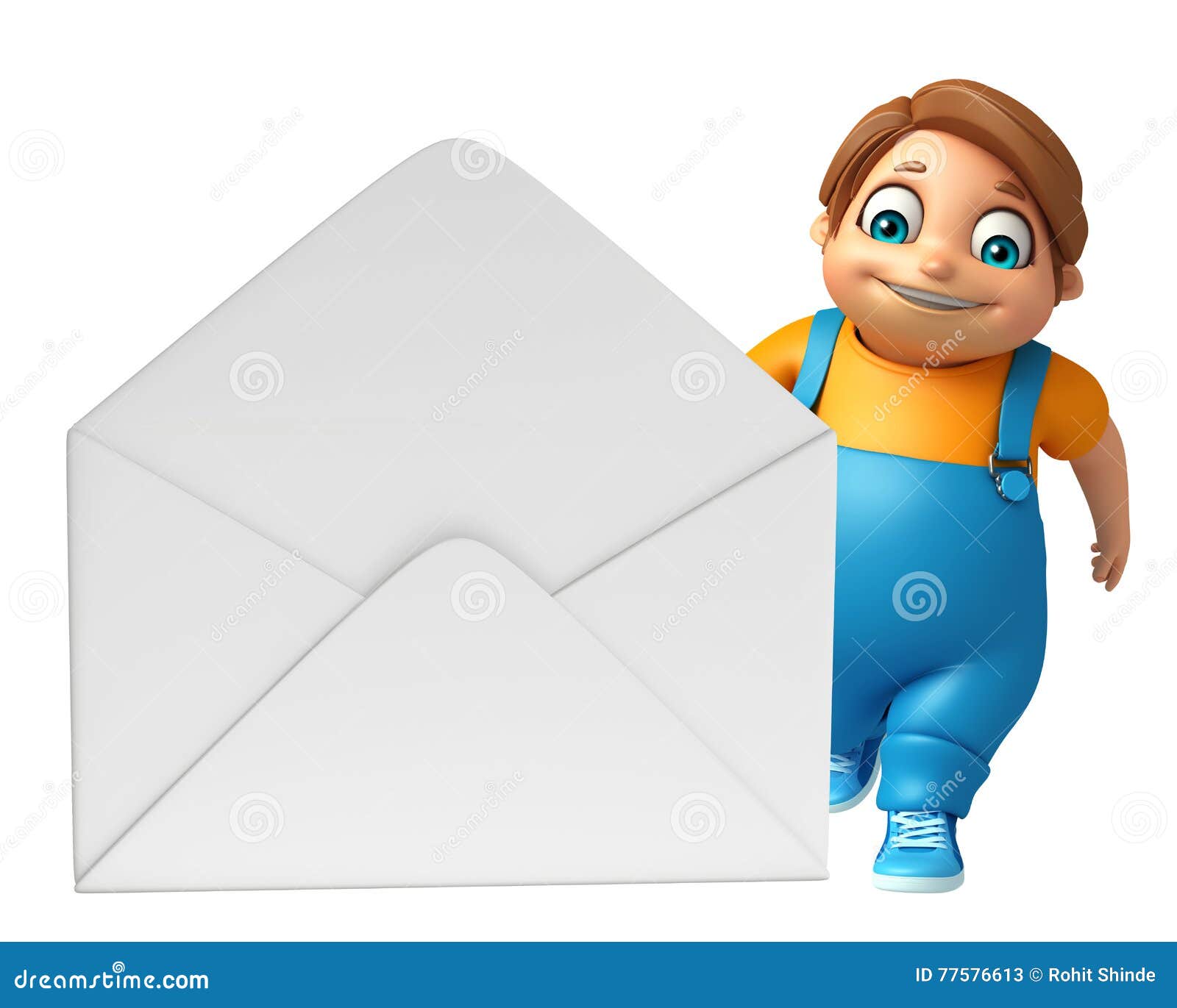 Kid boy with Mail stock illustration. Illustration of smile - 77576613