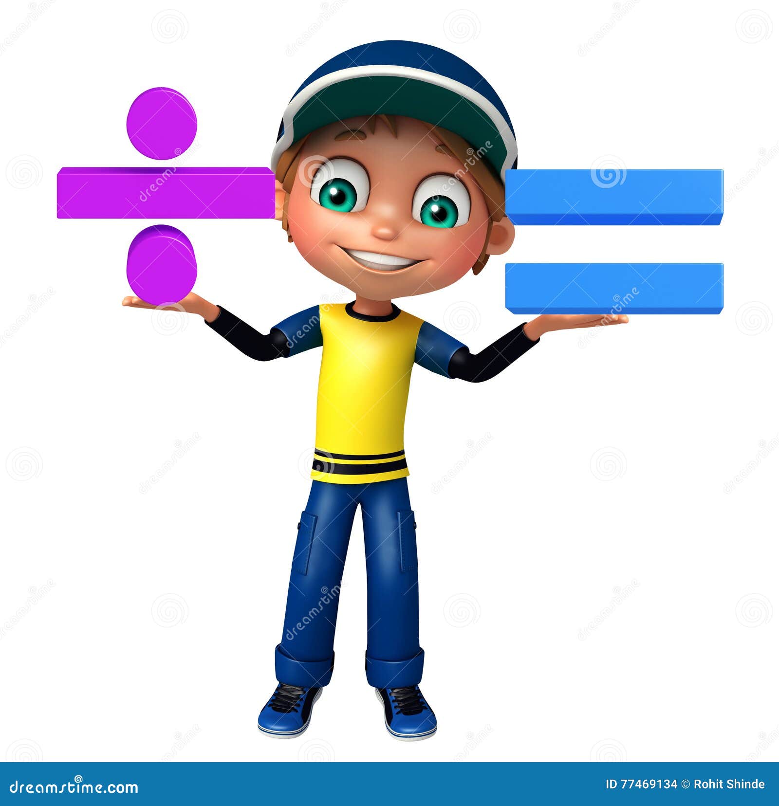 Kid boy with Math sign stock illustration. Illustration of education ...