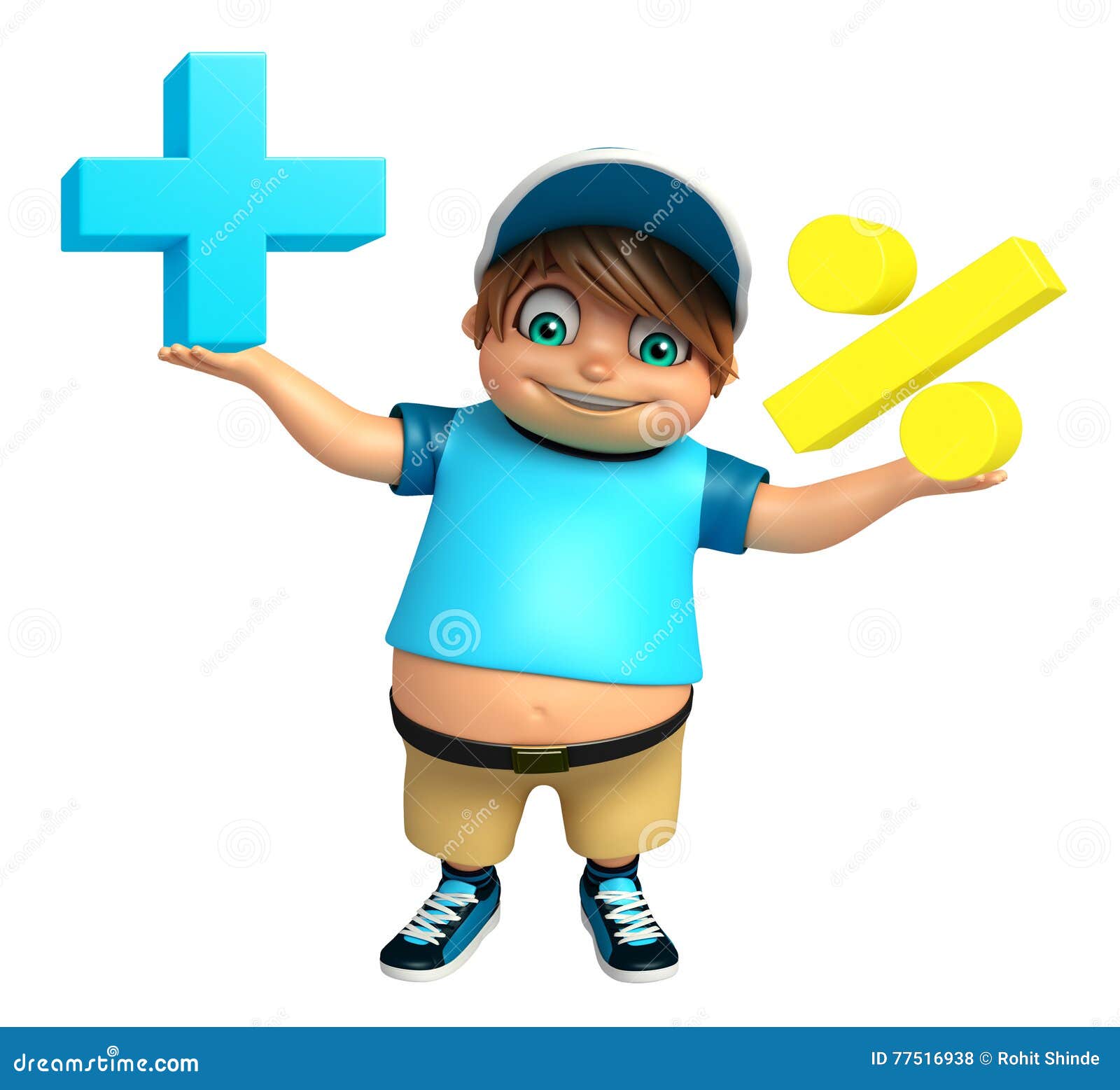 Kid boy with Math sign stock illustration. Illustration of happiness ...