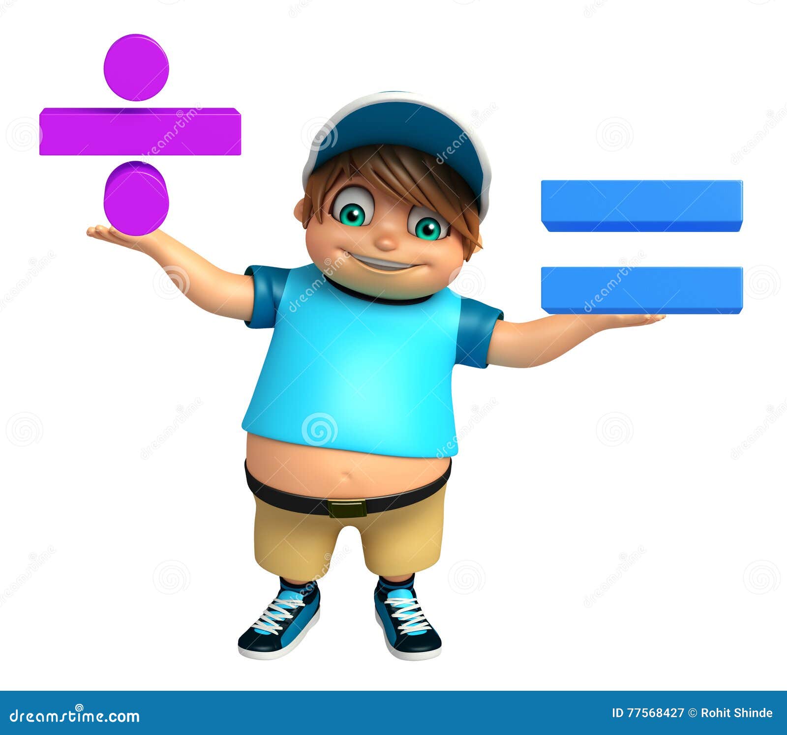 Kid boy with Math sign stock illustration. Illustration of happiness ...