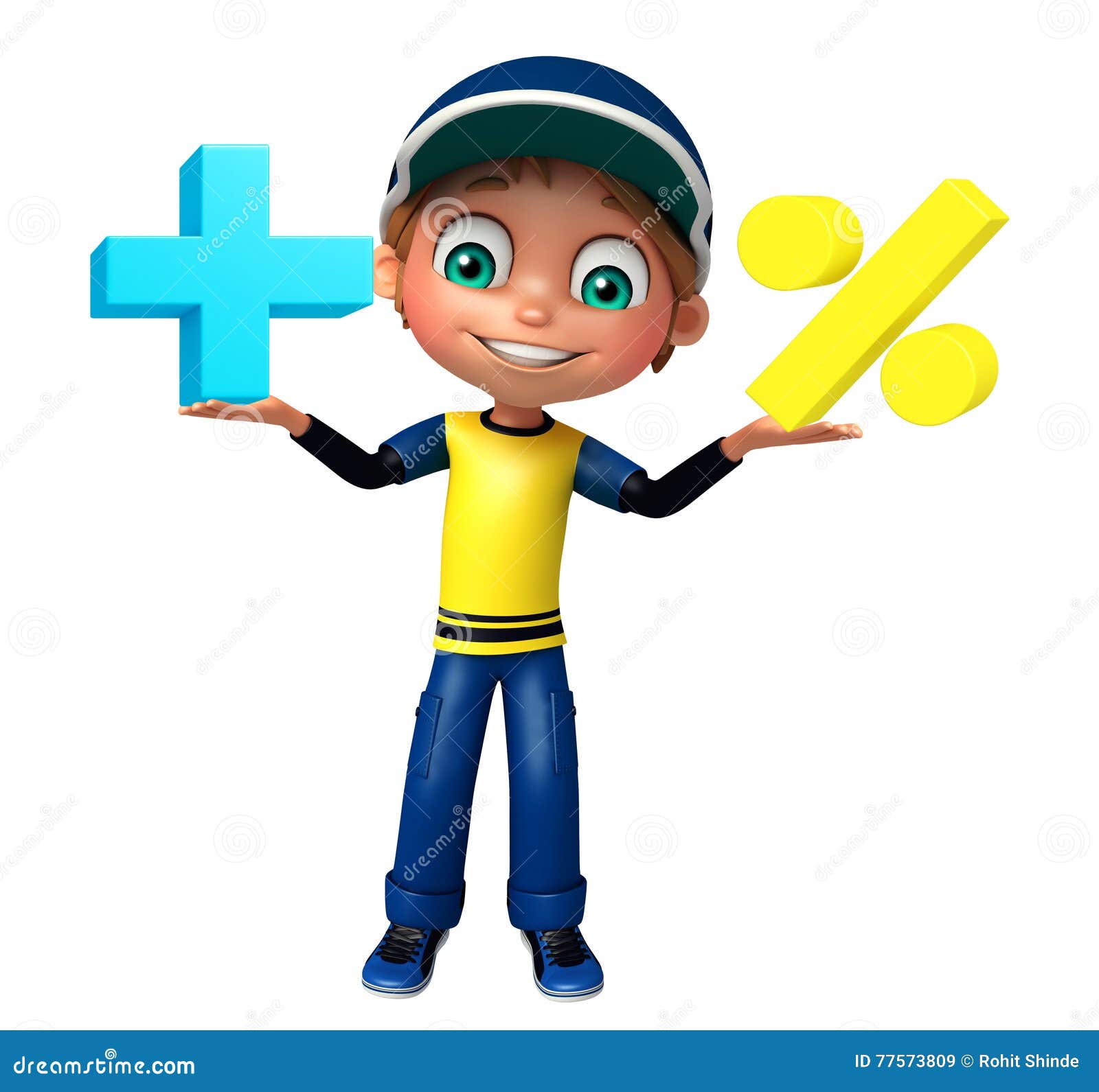 Kid boy with Math sign stock illustration. Illustration of happy - 77573809