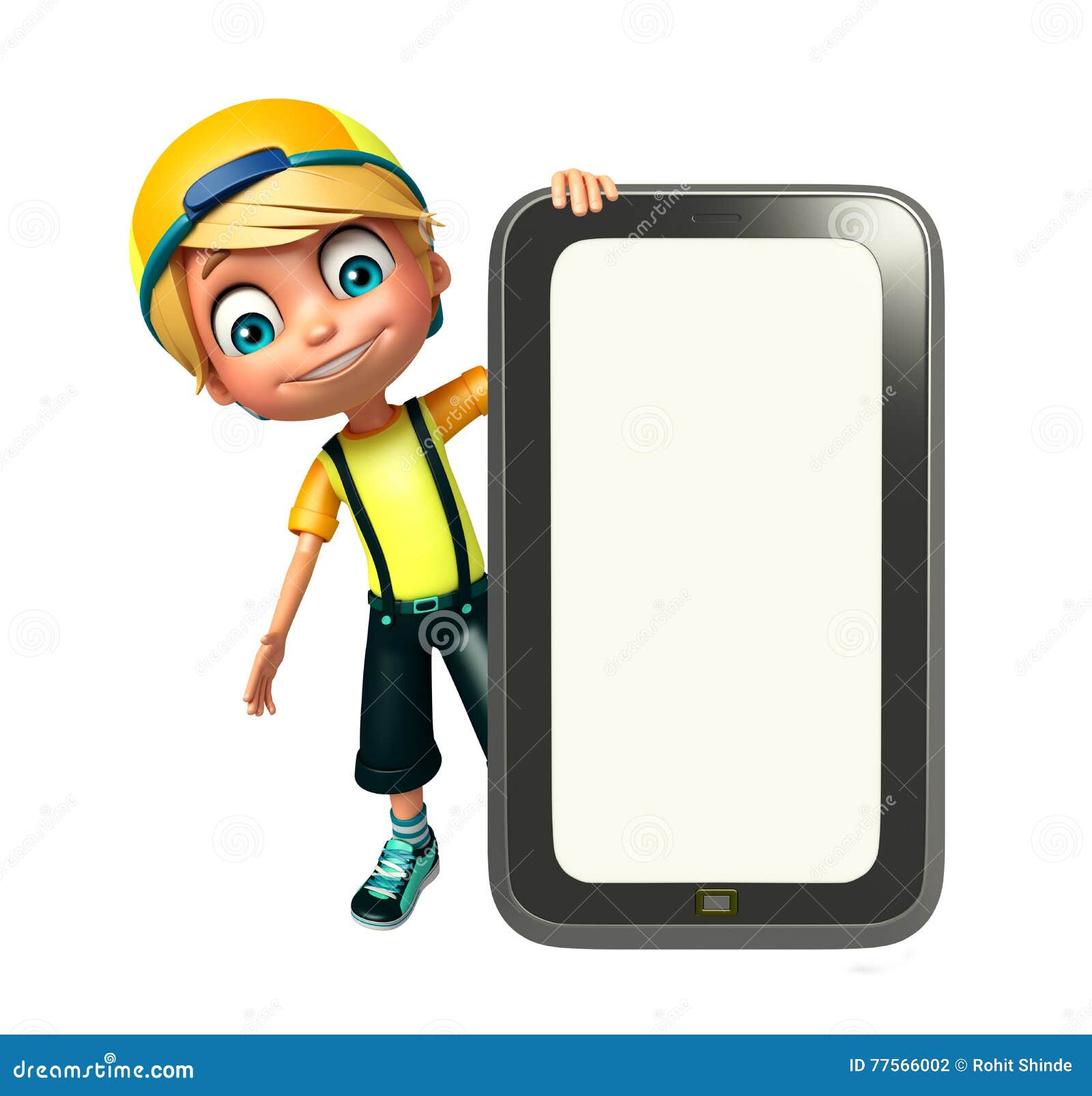 Kid boy with mobile stock illustration. Illustration of education ...