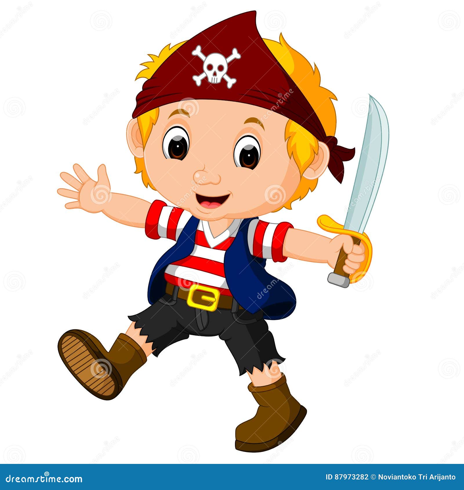 Kid boy pirate cartoon stock vector. Illustration of black - 87973282