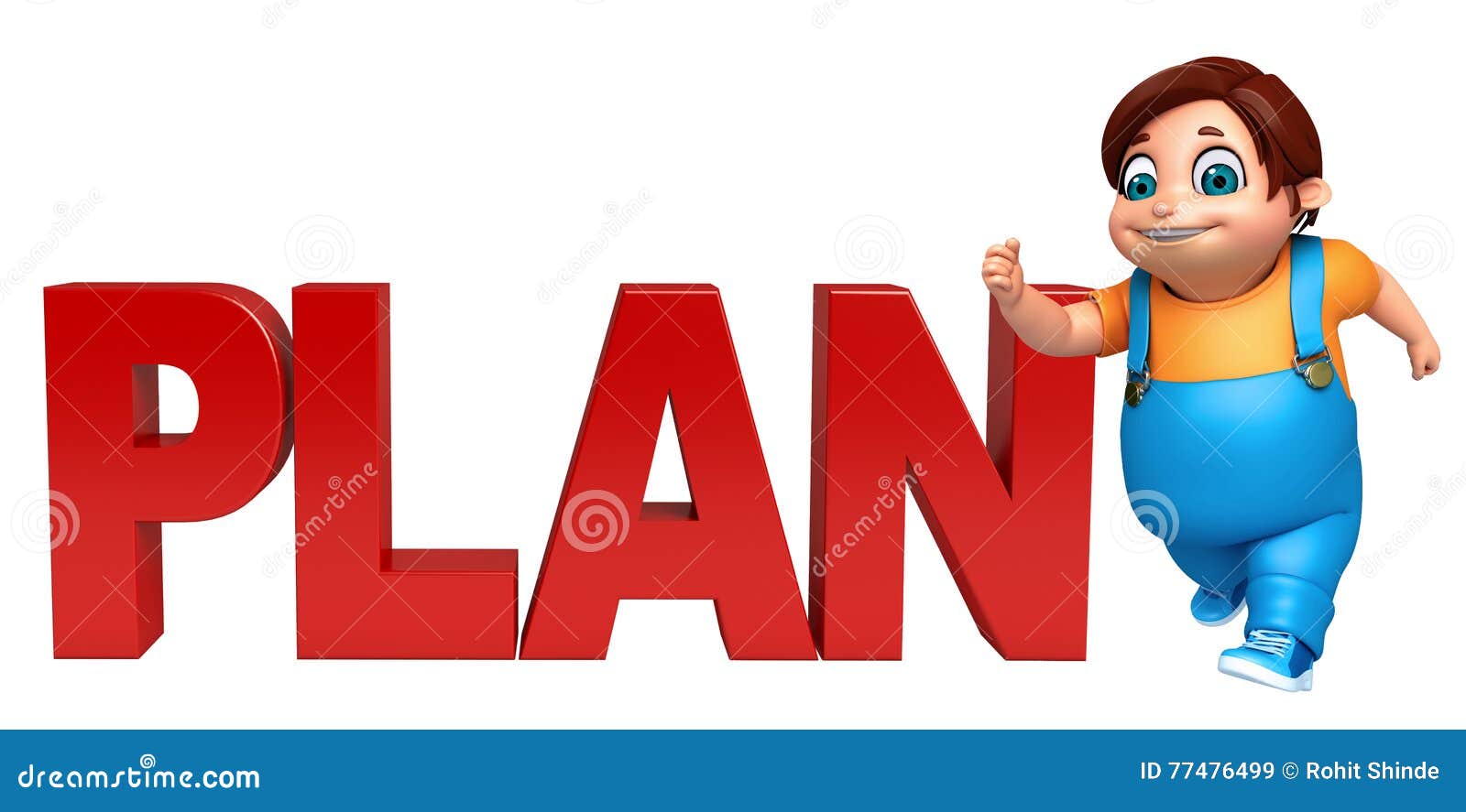 Kid boy with Plan sign stock illustration. Illustration of happy - 77476499