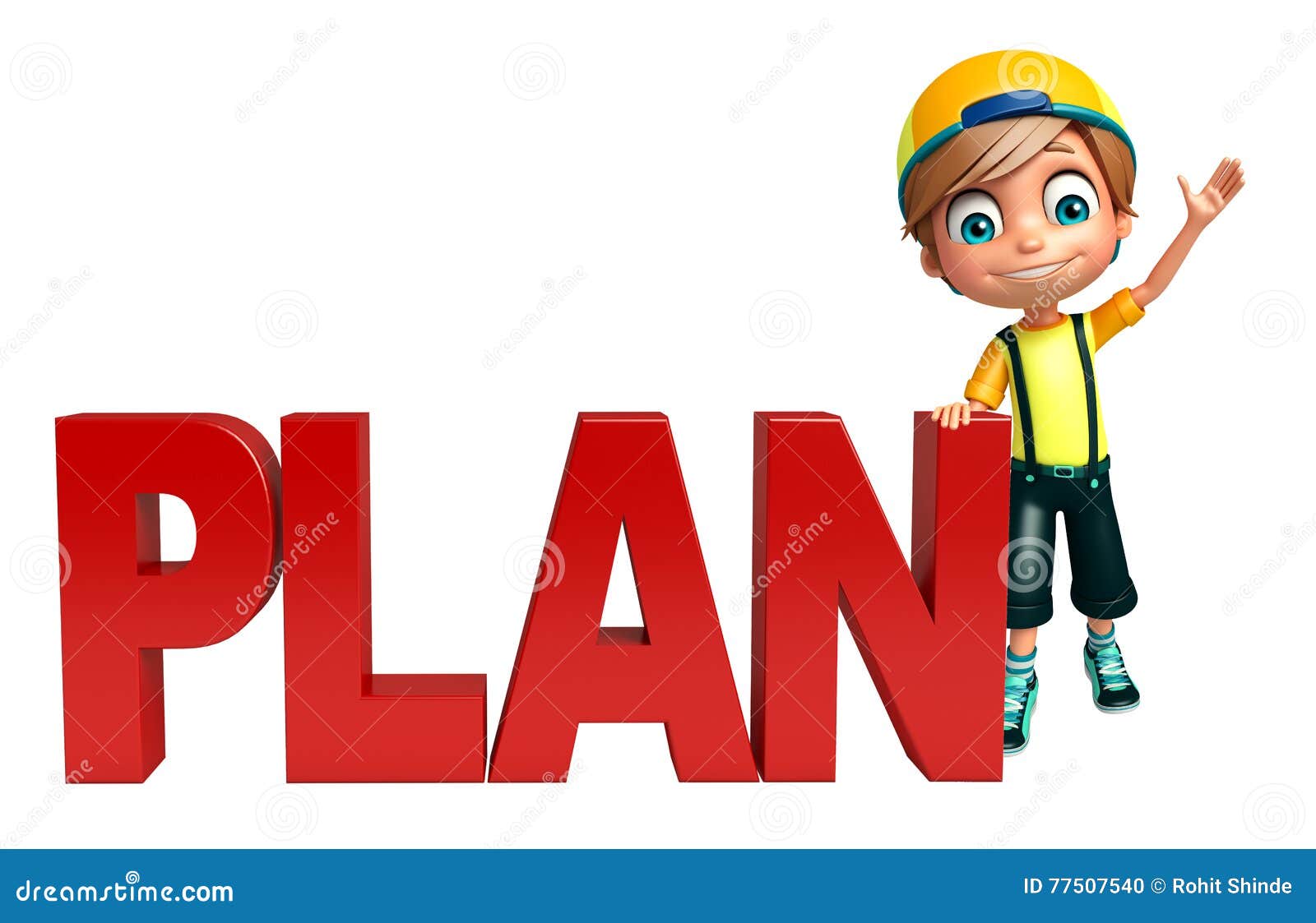 Kid boy with plan sign stock illustration. Illustration of education ...