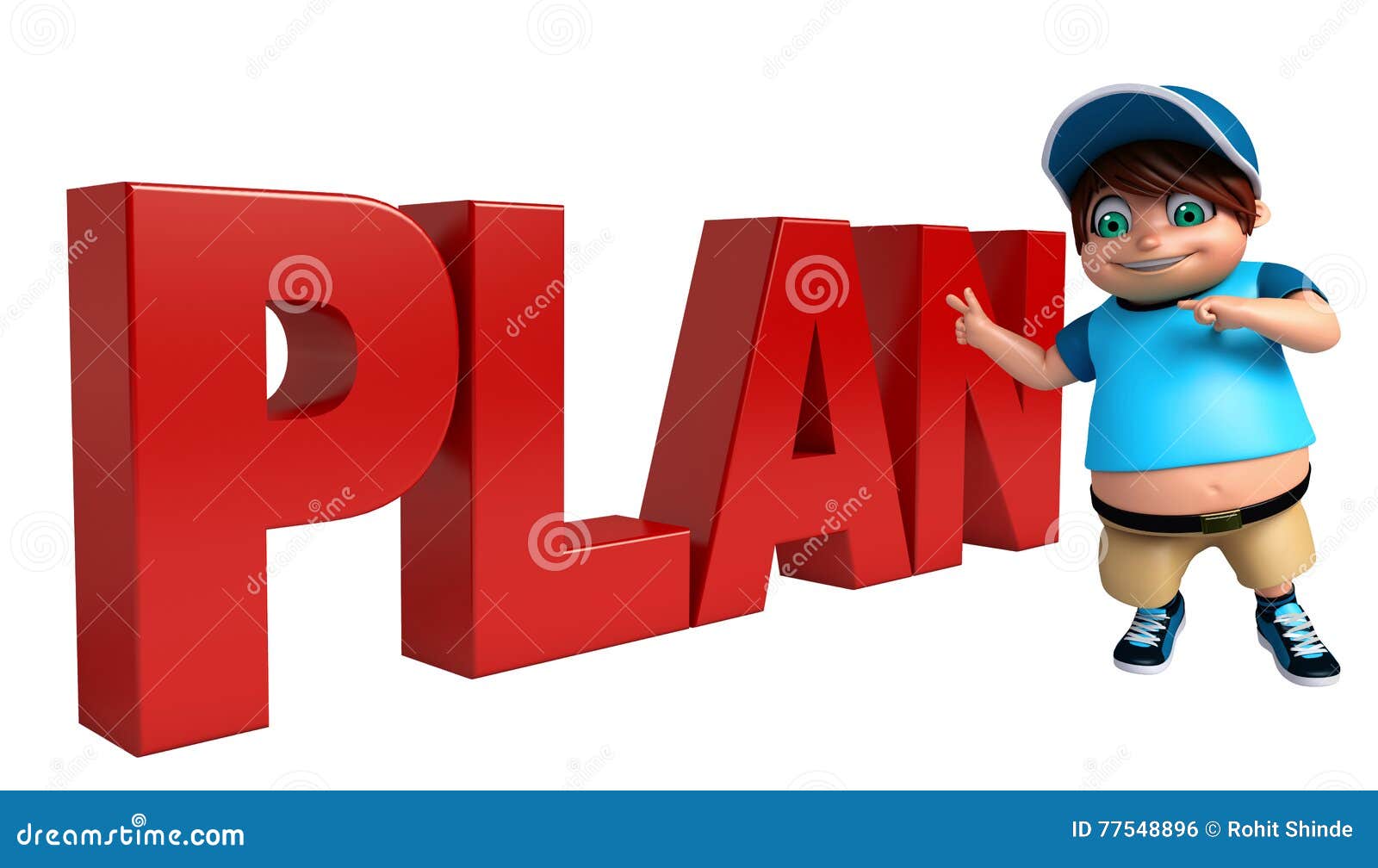 Kid boy with Plan sign stock illustration. Illustration of educational ...