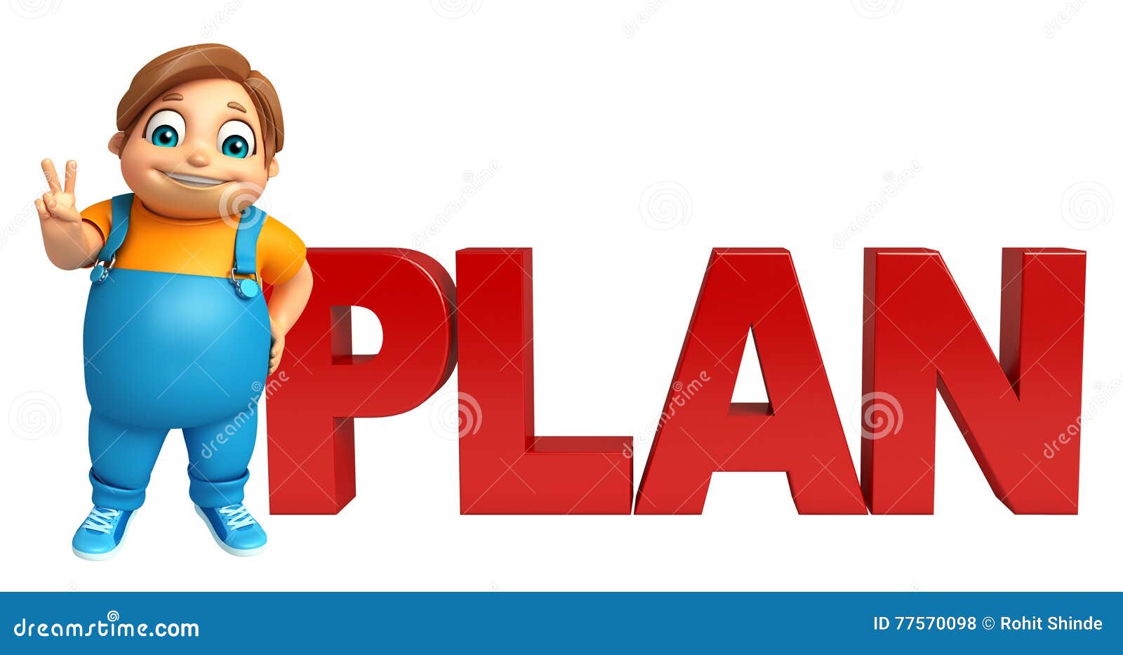 Kid boy with Plan sign stock illustration. Illustration of preschooler ...