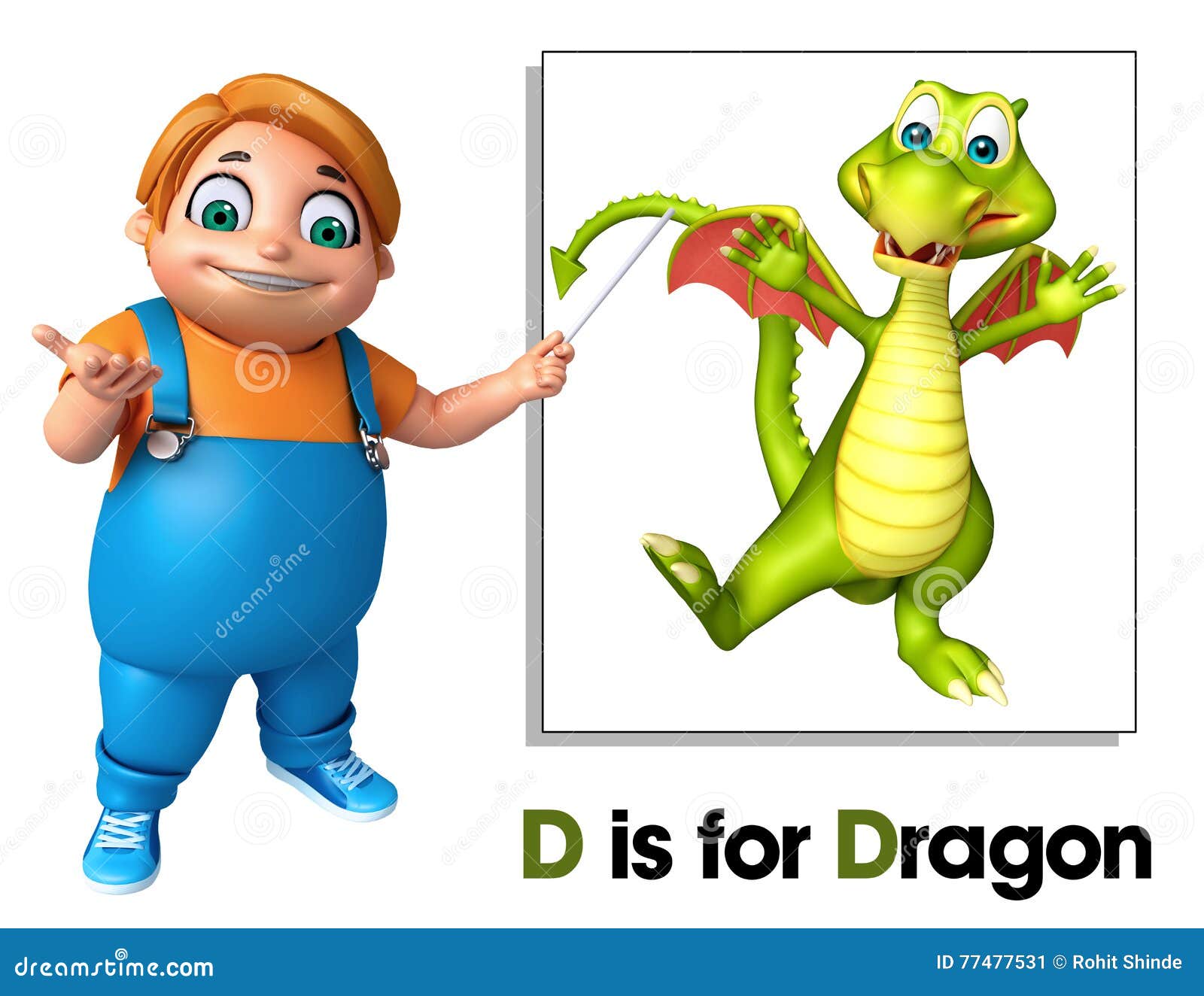 Dragon Pointing At Tower Vector Illustration | CartoonDealer.com #53844900