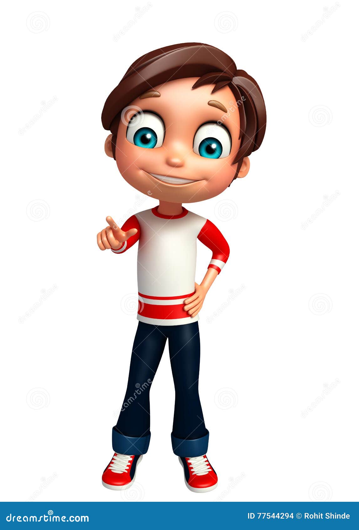 Kid boy with Pointing pose stock illustration. Illustration of clipart ...