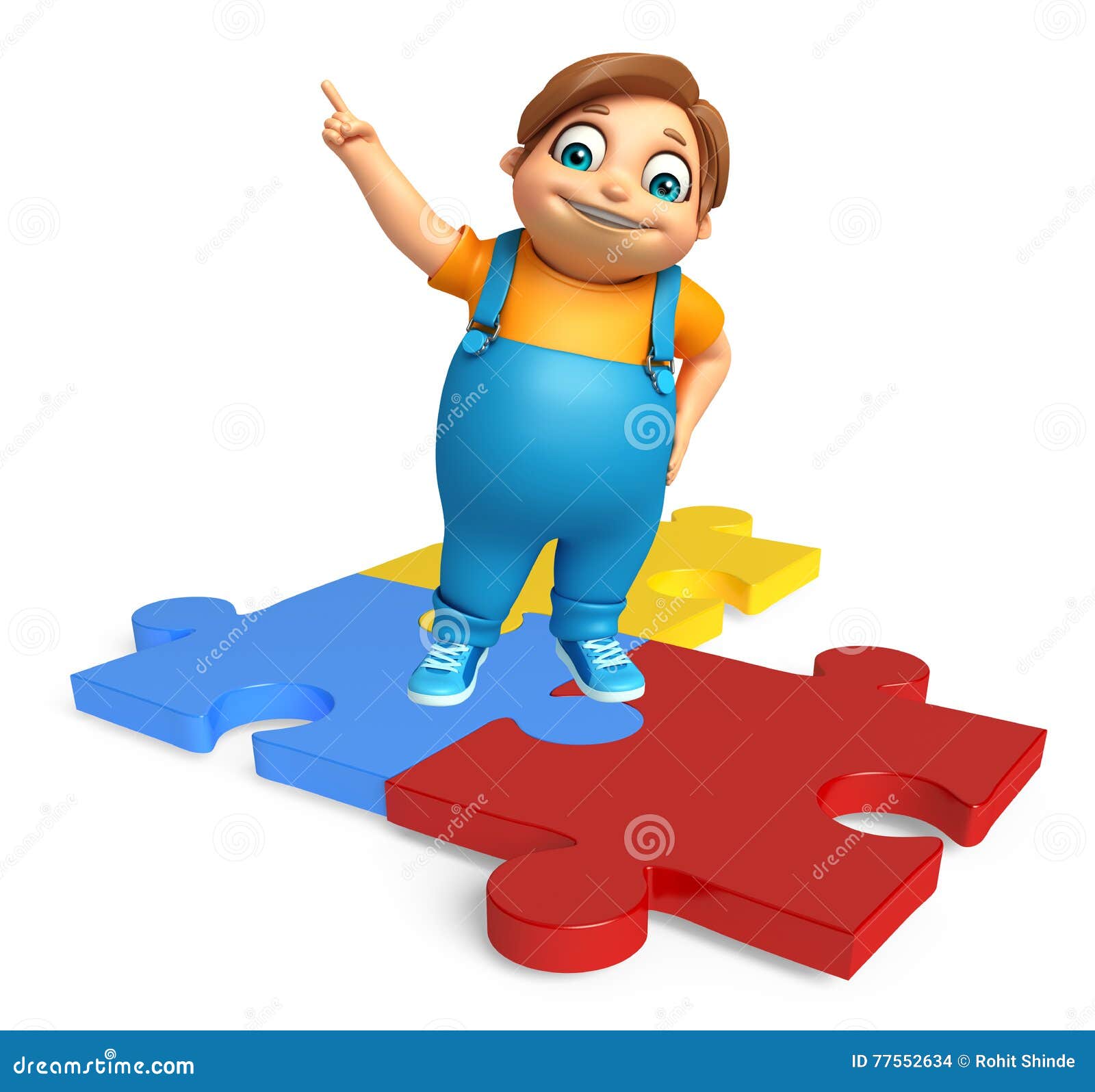Kid boy with Puzzle stock illustration. Illustration of puzzle - 77552634